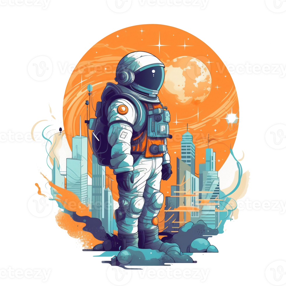 Illustration 2D astronaut ai generate 23390862 PNG