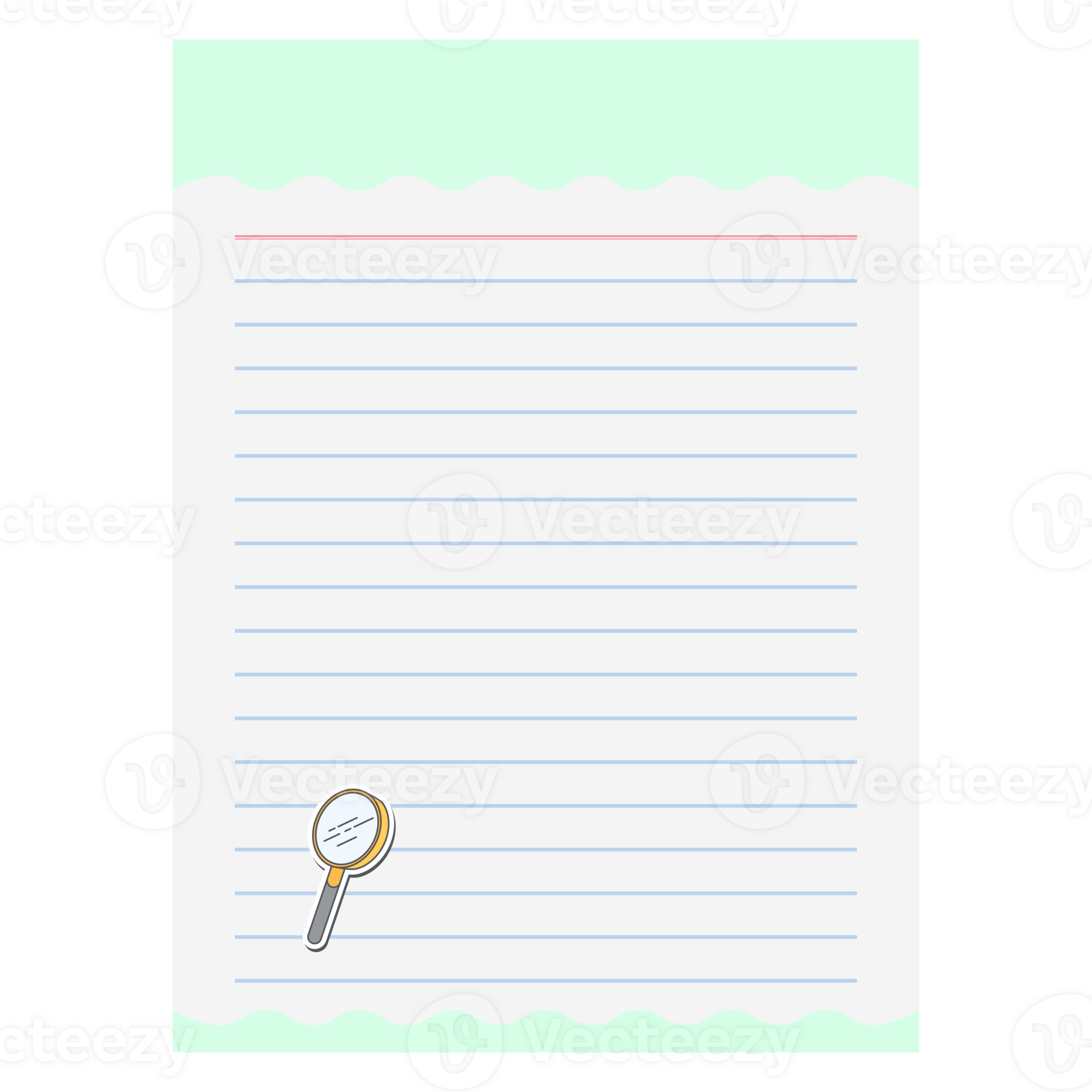 Paper Note Magnifying glass Back to School Sticker Set Yellow Edition ...