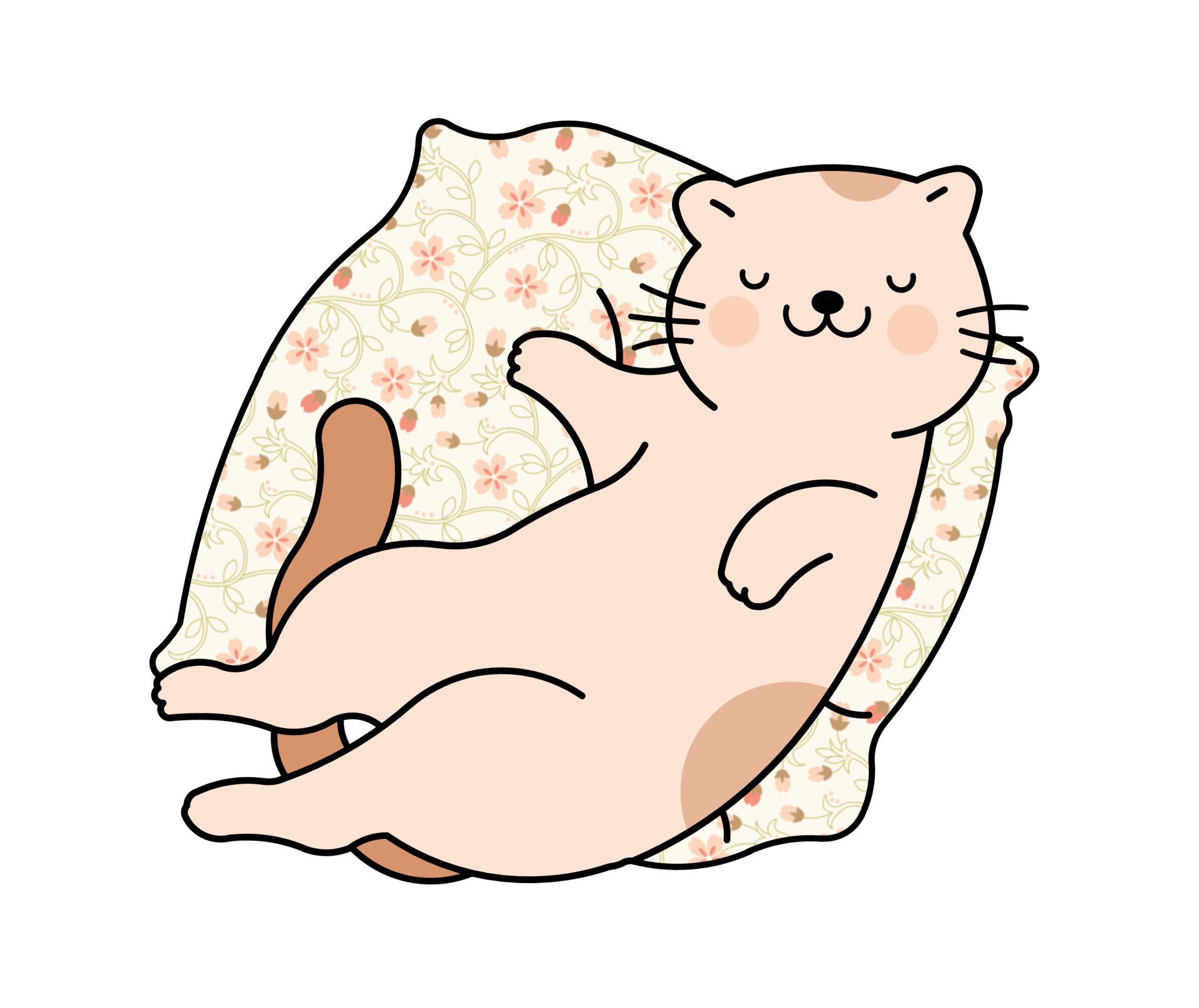 Happy Cute Cat Sleeping On Pillow 23396977 Png