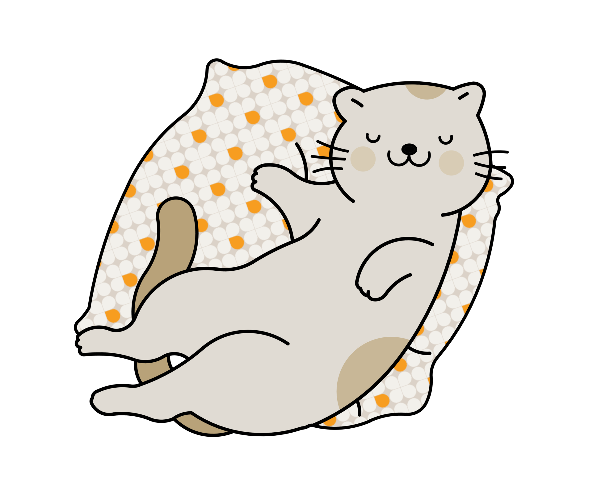 Happy Cute Cat Sleeping On Pillow 23396978 Png