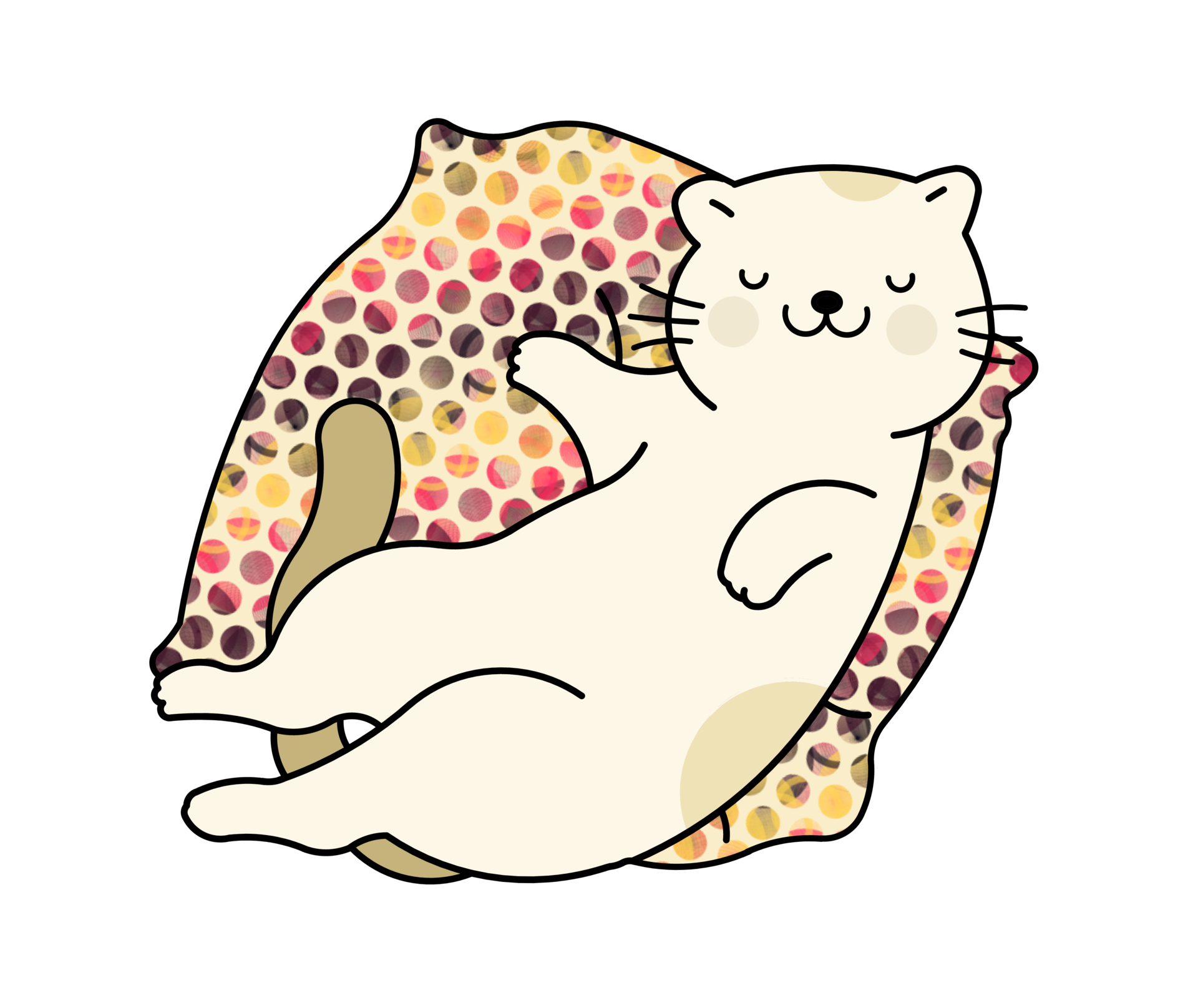 Happy Cute Cat Sleeping On Pillow 23396985 Png