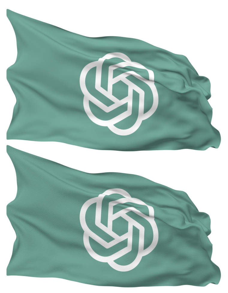 ChatGPT OpenAI Flag Waves Isolated in Plain and Bump Texture, with Transparent Background, 3D ...
