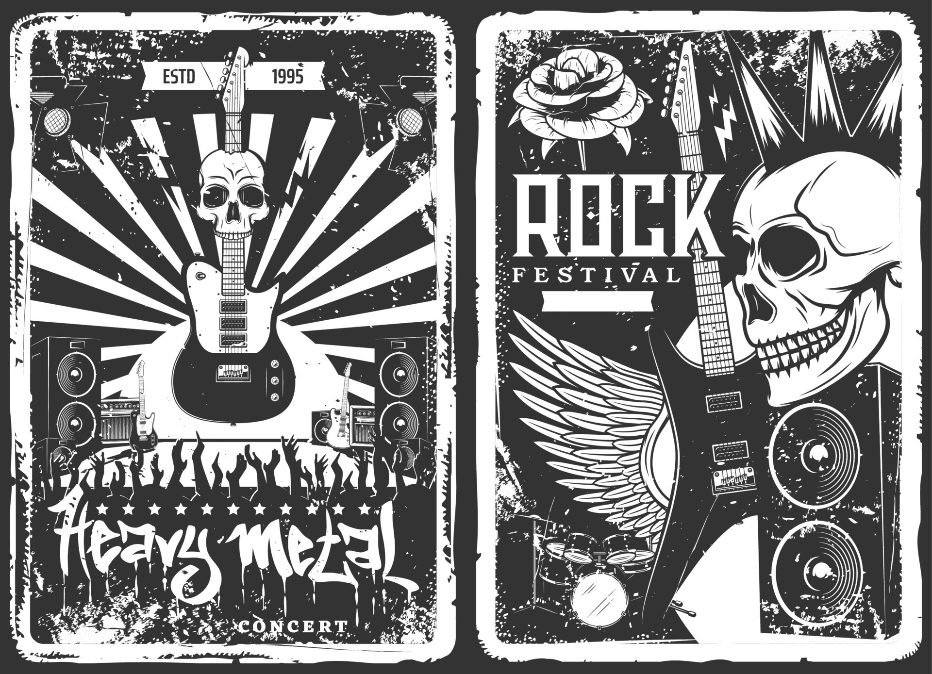 Rock Concert Music Band Festival Grunge Poster 23399024 Vector Art At