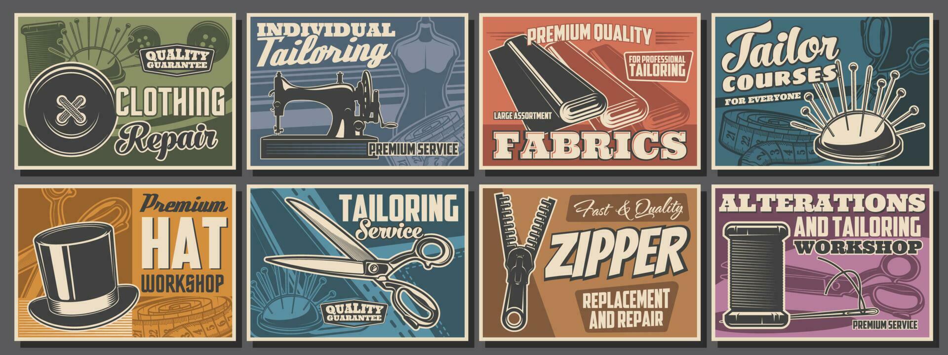 Sewing And Tailor Posters Atelier Shop Tailoring 23399027 Vector Art