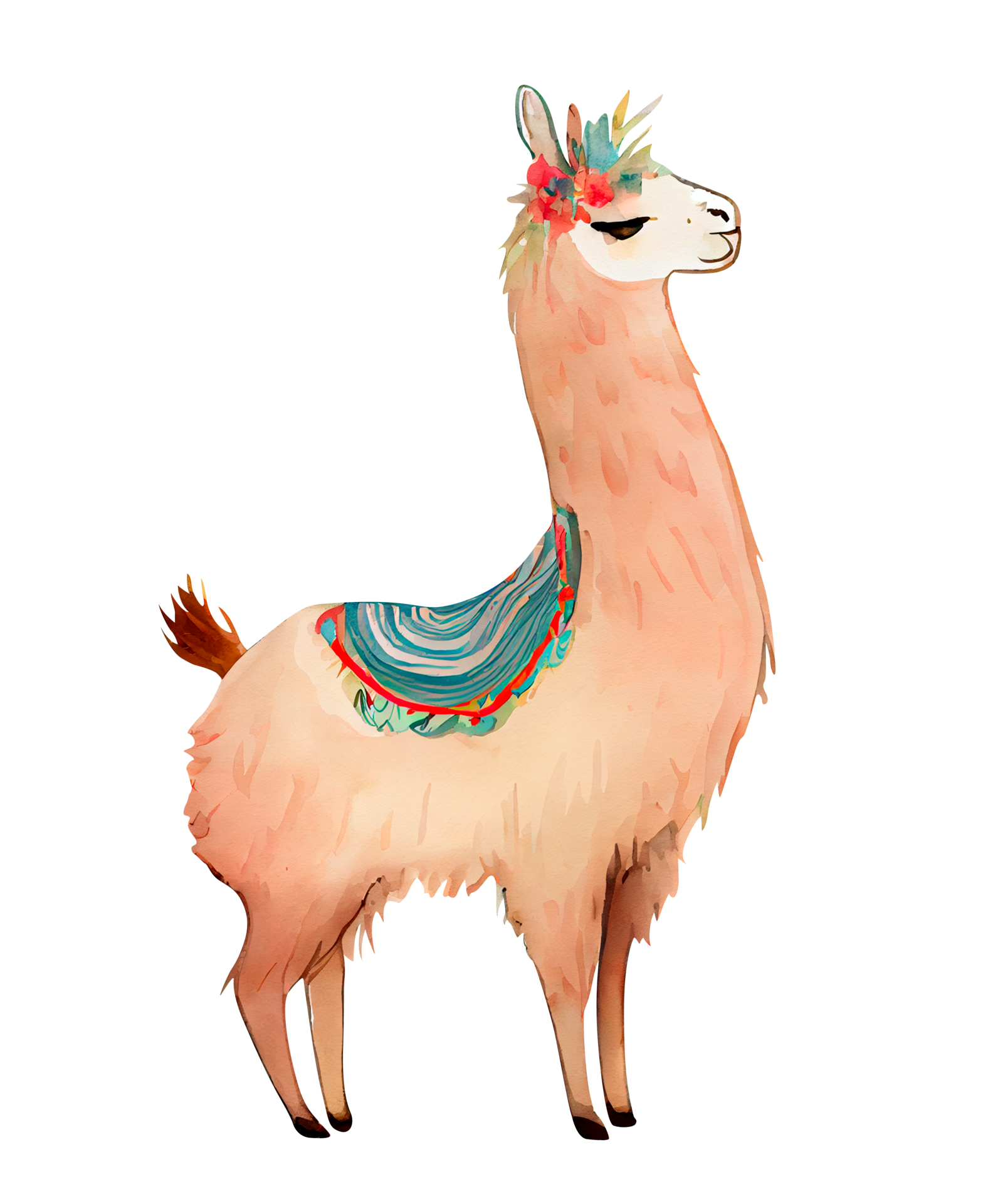 Cute Llama Watercolor Clipart 23400417 PNG