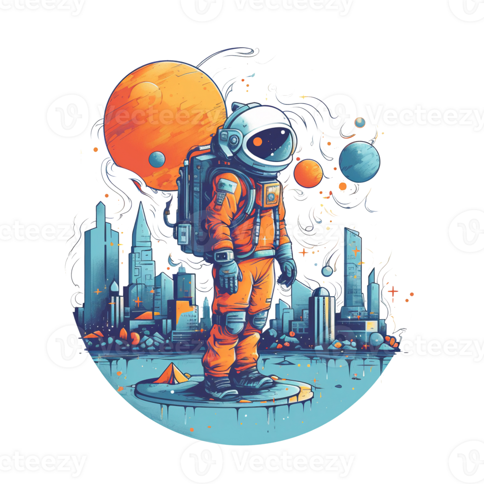 Illustration 2D astronaut ai generate 23403498 PNG