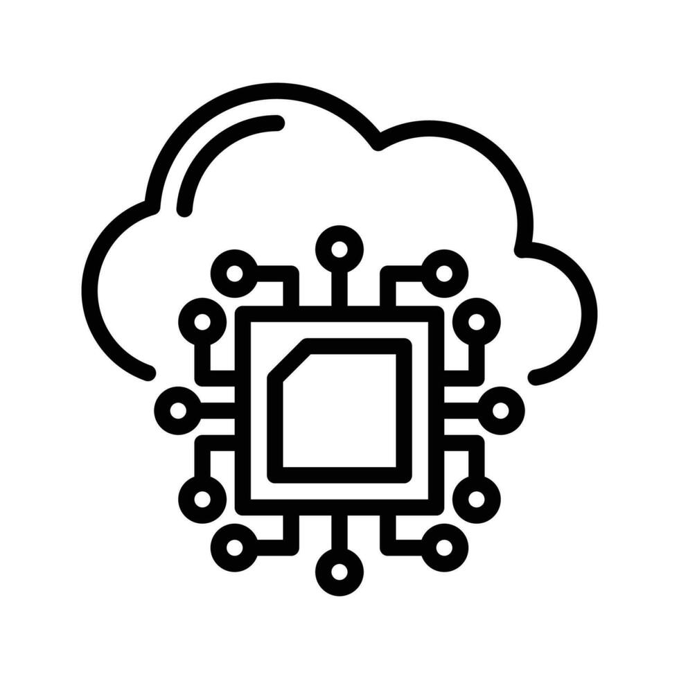Cloud Data vector outline icon. Simple stock illustration stock 23404622 Vector Art at Vecteezy