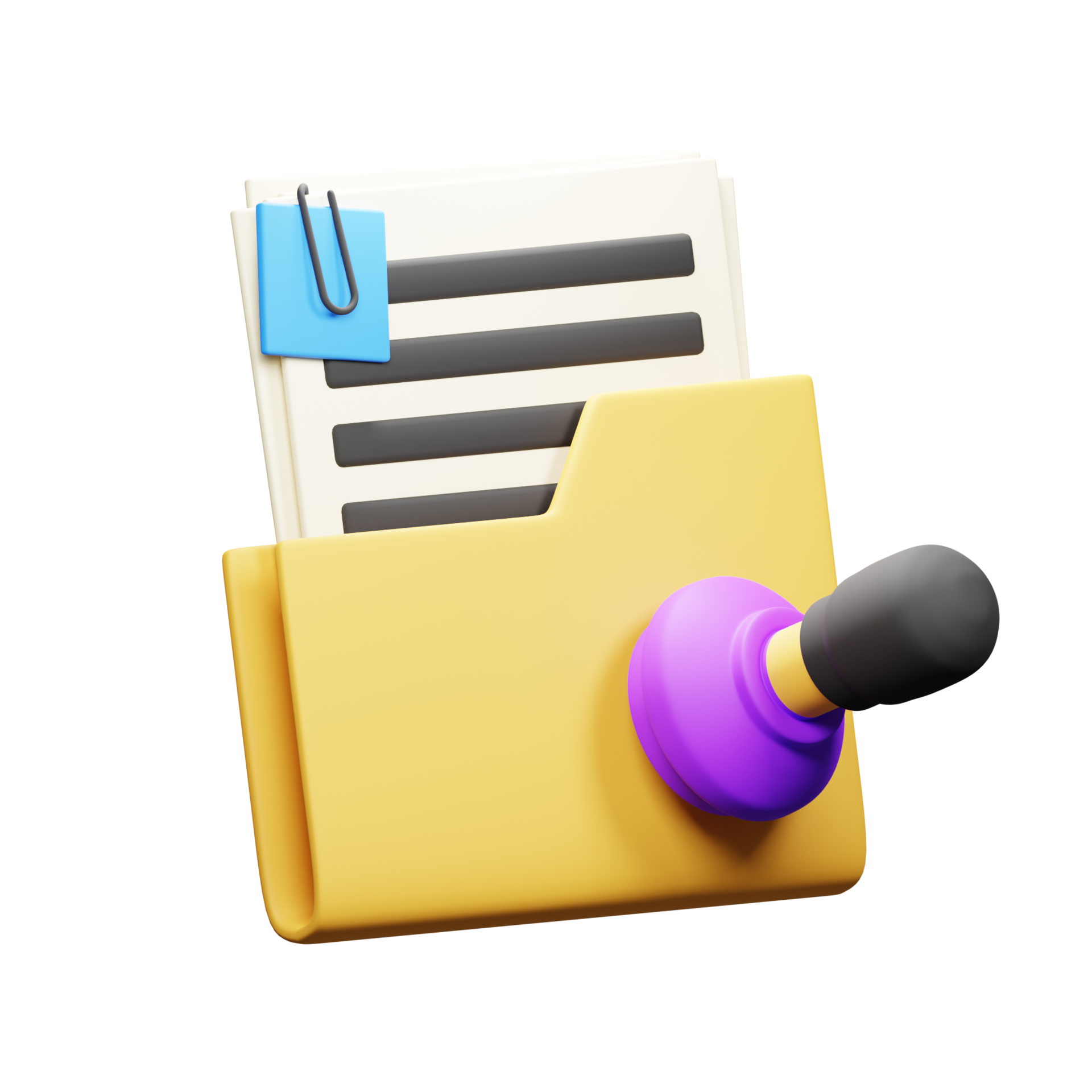 3D Document With Stamp 23404845 PNG