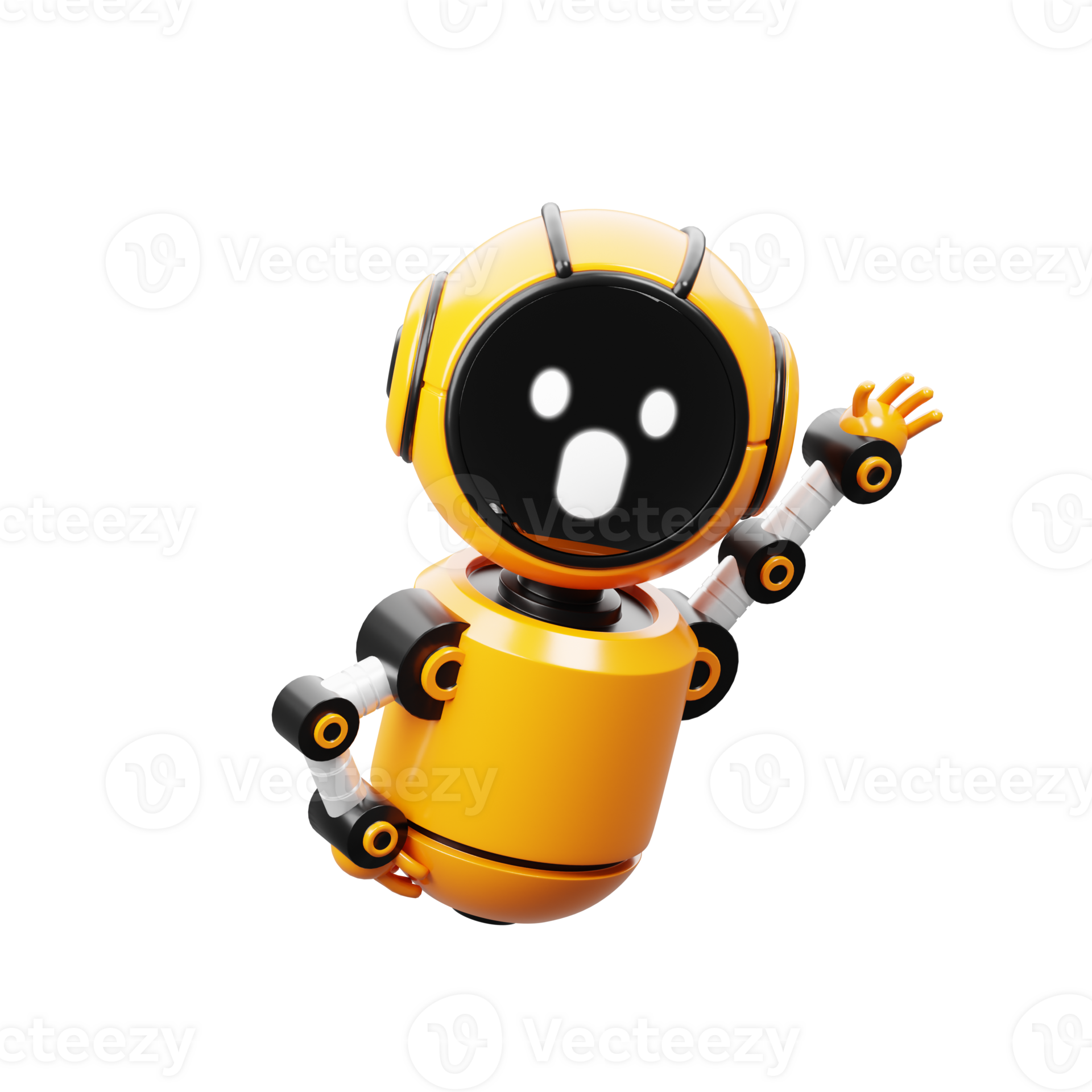 Free 3d Orange robot personnage en volant 23405182 PNG with Transparent Background