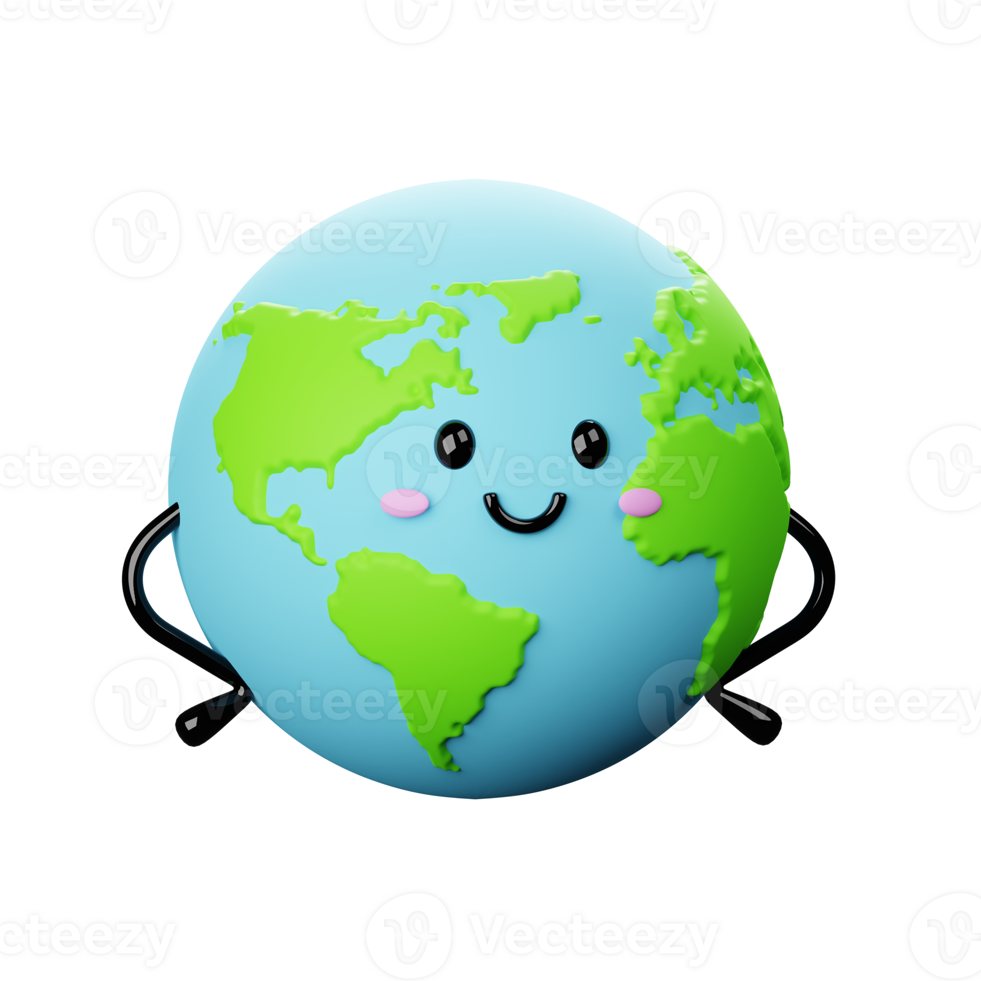 3d Happy Earth Character 23405215 Png