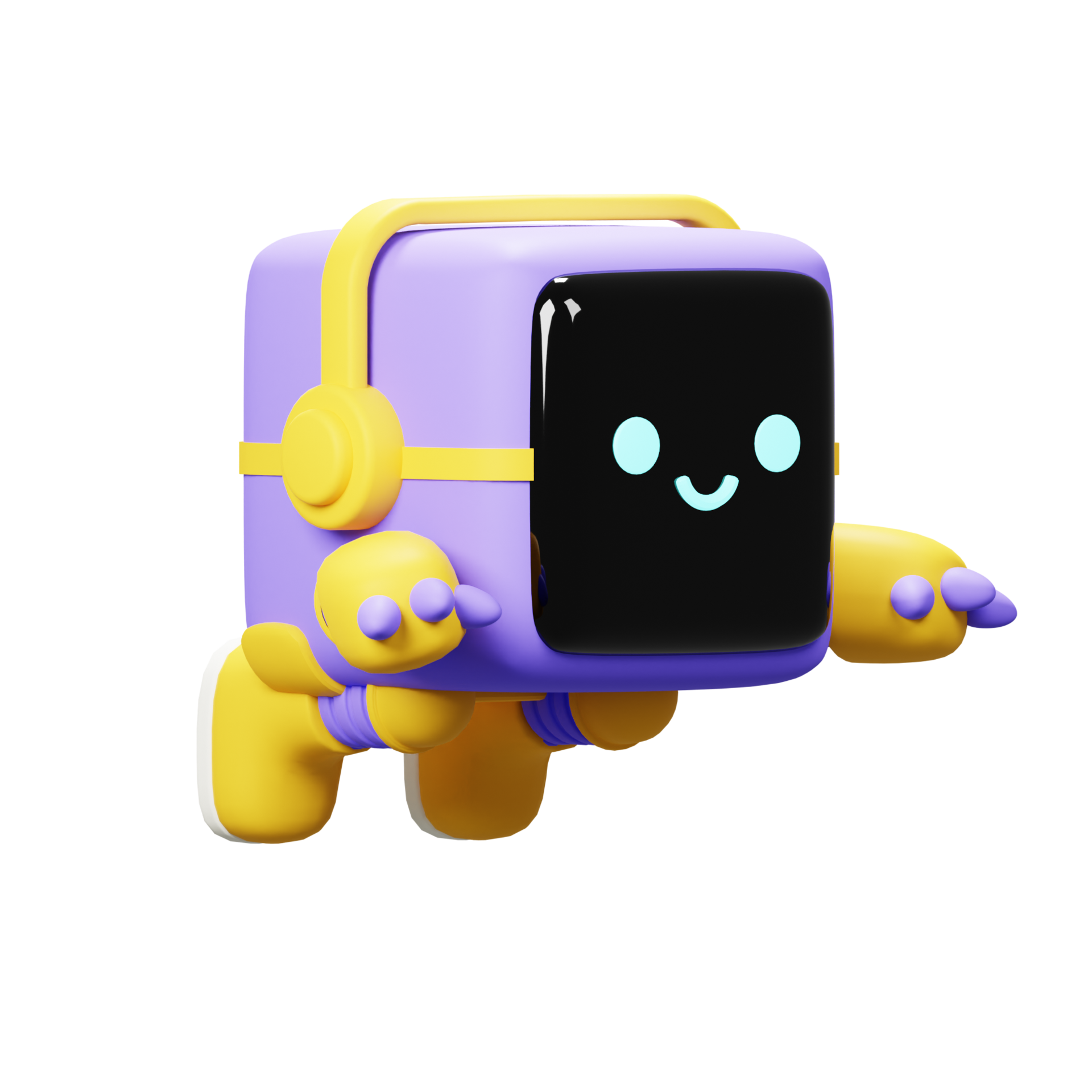 3d Happy Cube Robot 23405225 Png