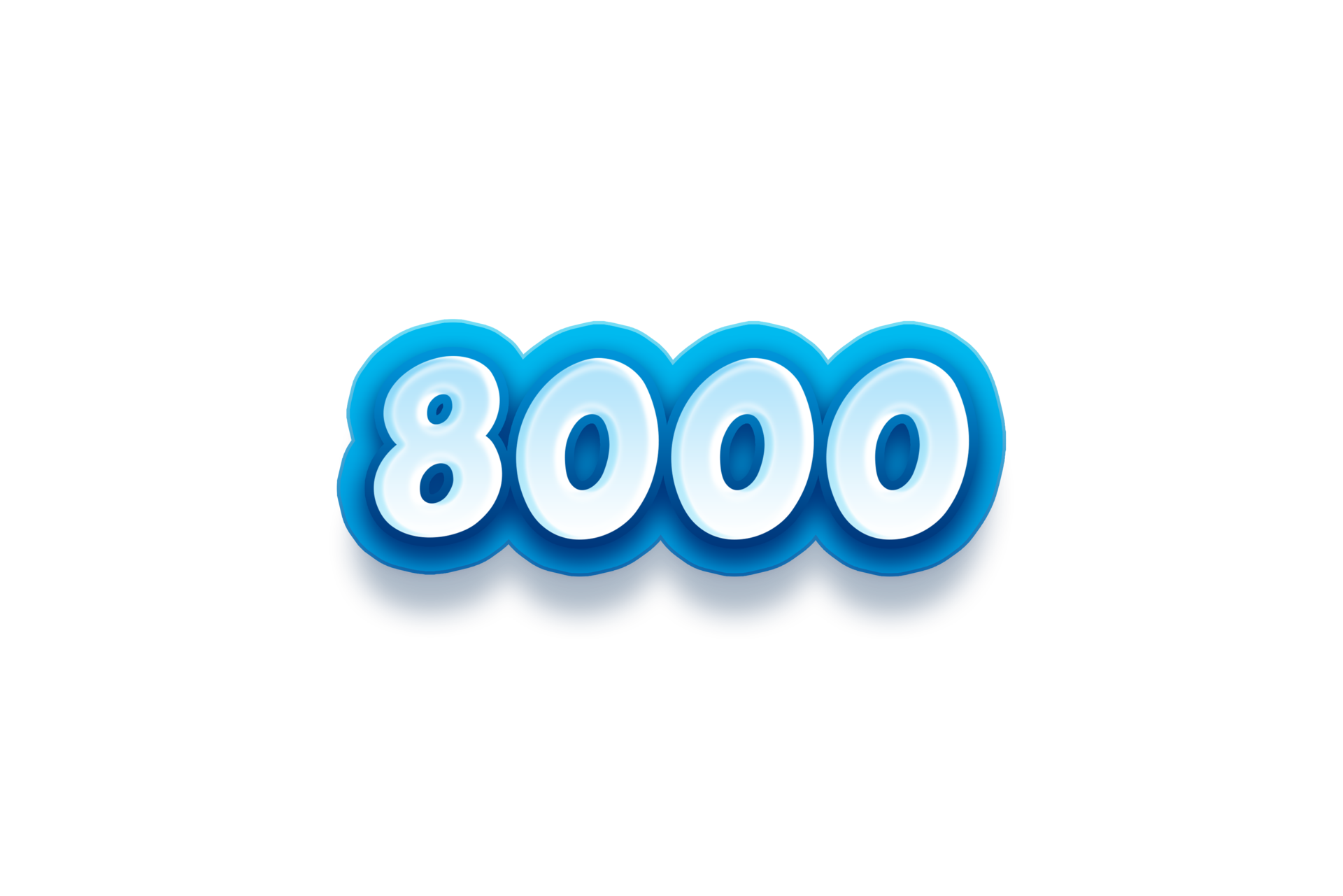 8000 subscribers celebration greeting Number with modren blue design ...