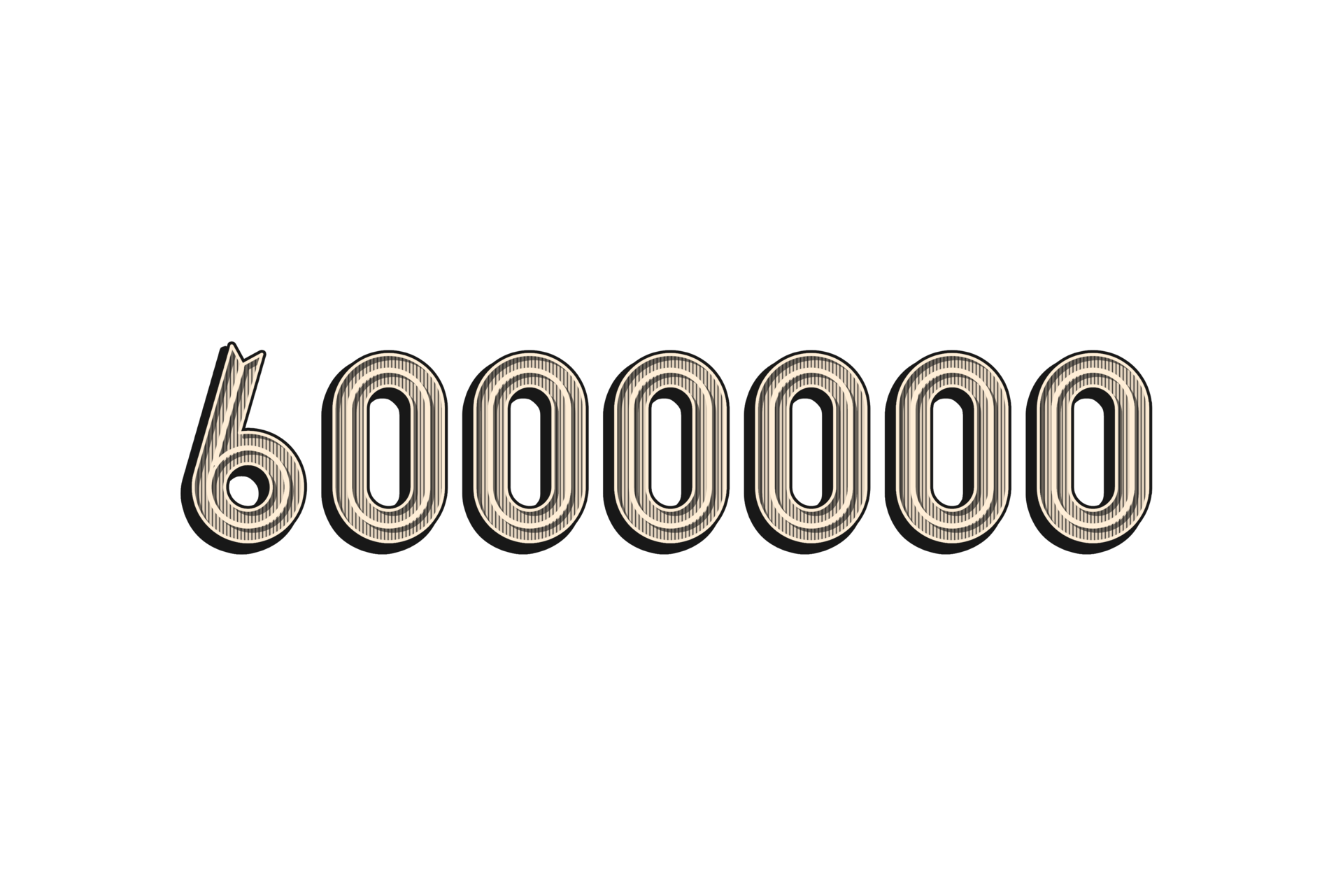 6000000 suscriptores celebracion saludo número con Clásico diseño 23406023 PNG