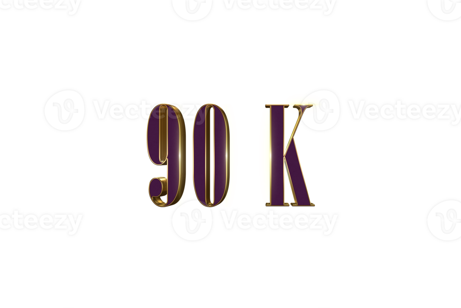 90 k subscribers celebration greeting Number with luxury design 23406080 PNG