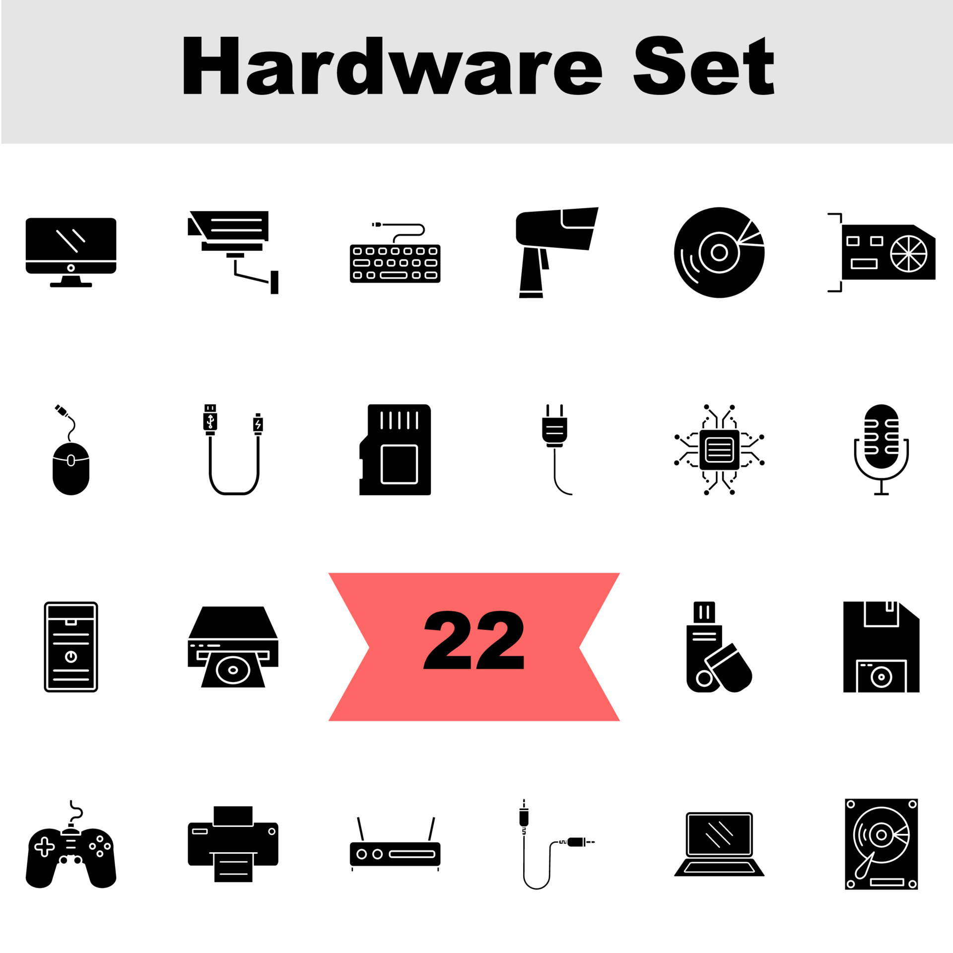 Hardware Icon Set. 23406207 Vector Art at Vecteezy