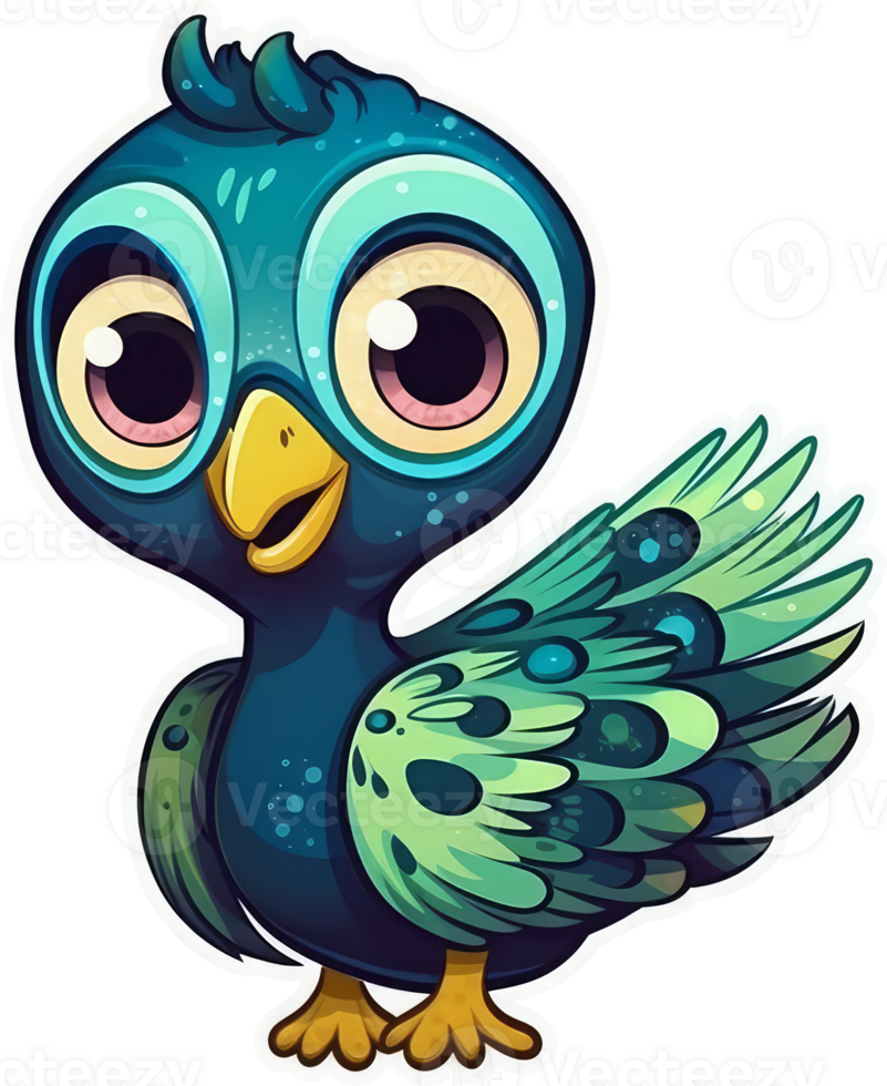 Funny And Cute Bird Transparency Sticker Peacock 23409942 Png