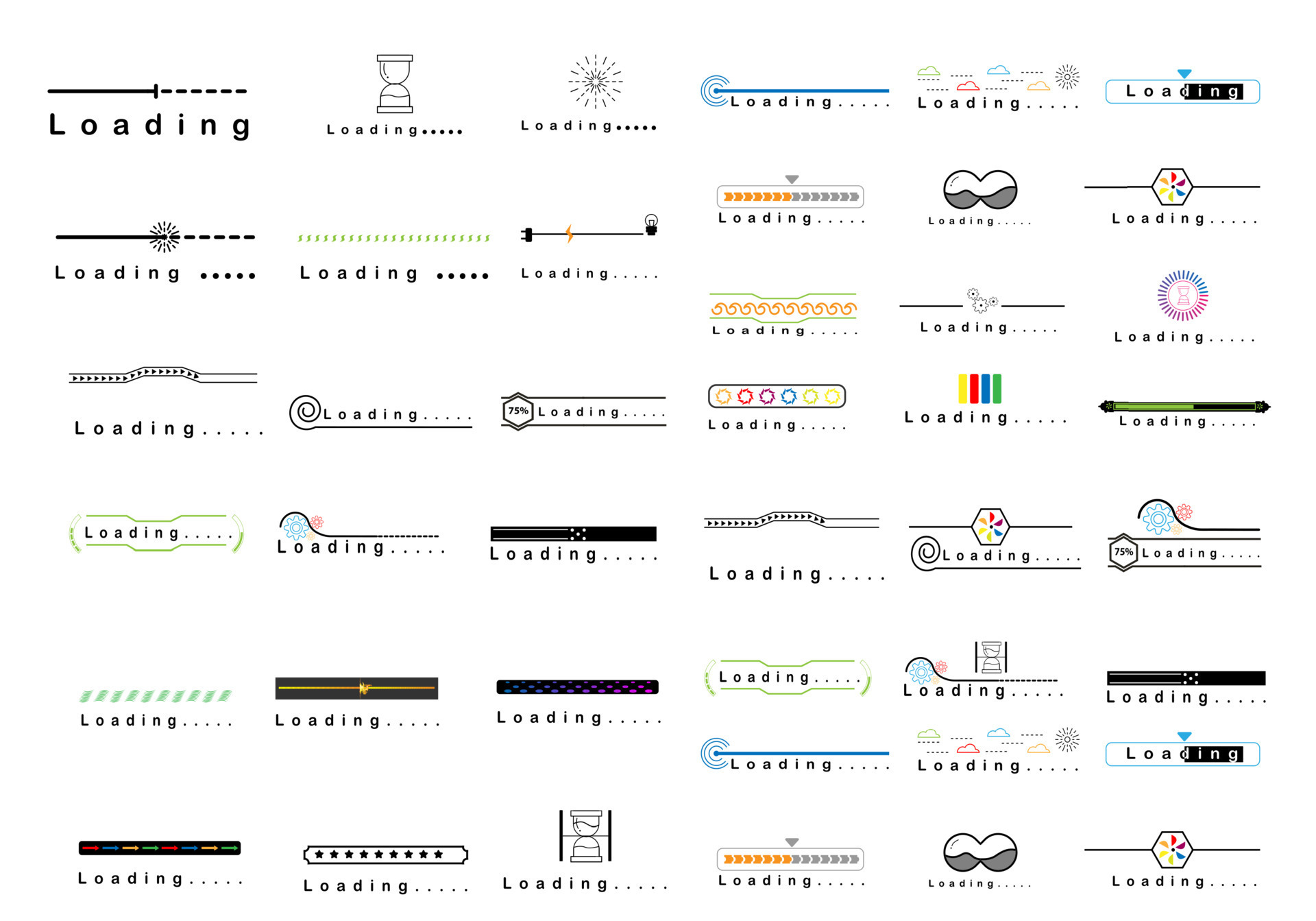 loading element asset for app web ui ux design big set 23412671 Vector ...