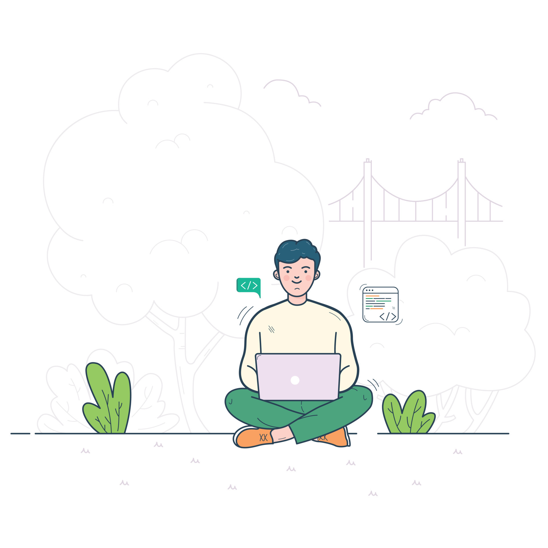 A person with coding 23413762 Vector Art at Vecteezy