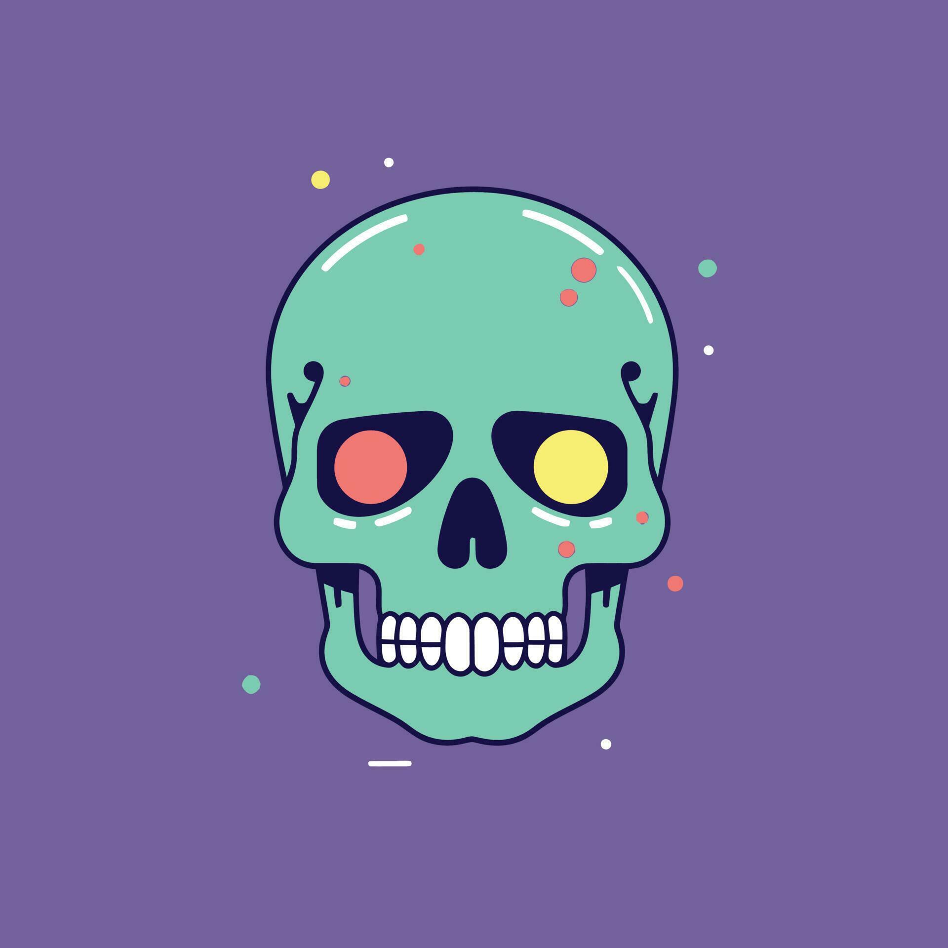Anatomically Correct Human Skulls Set Isolated Hand Drawn Line Art
