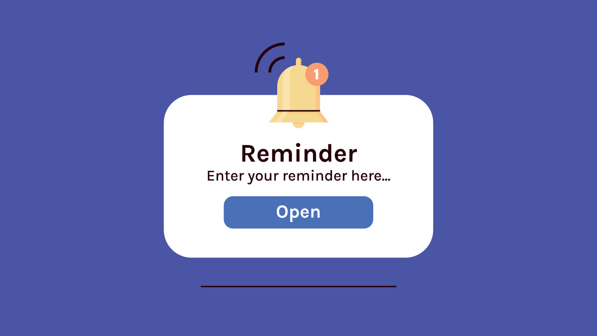 Reminder, notification page with floating elements and business ...