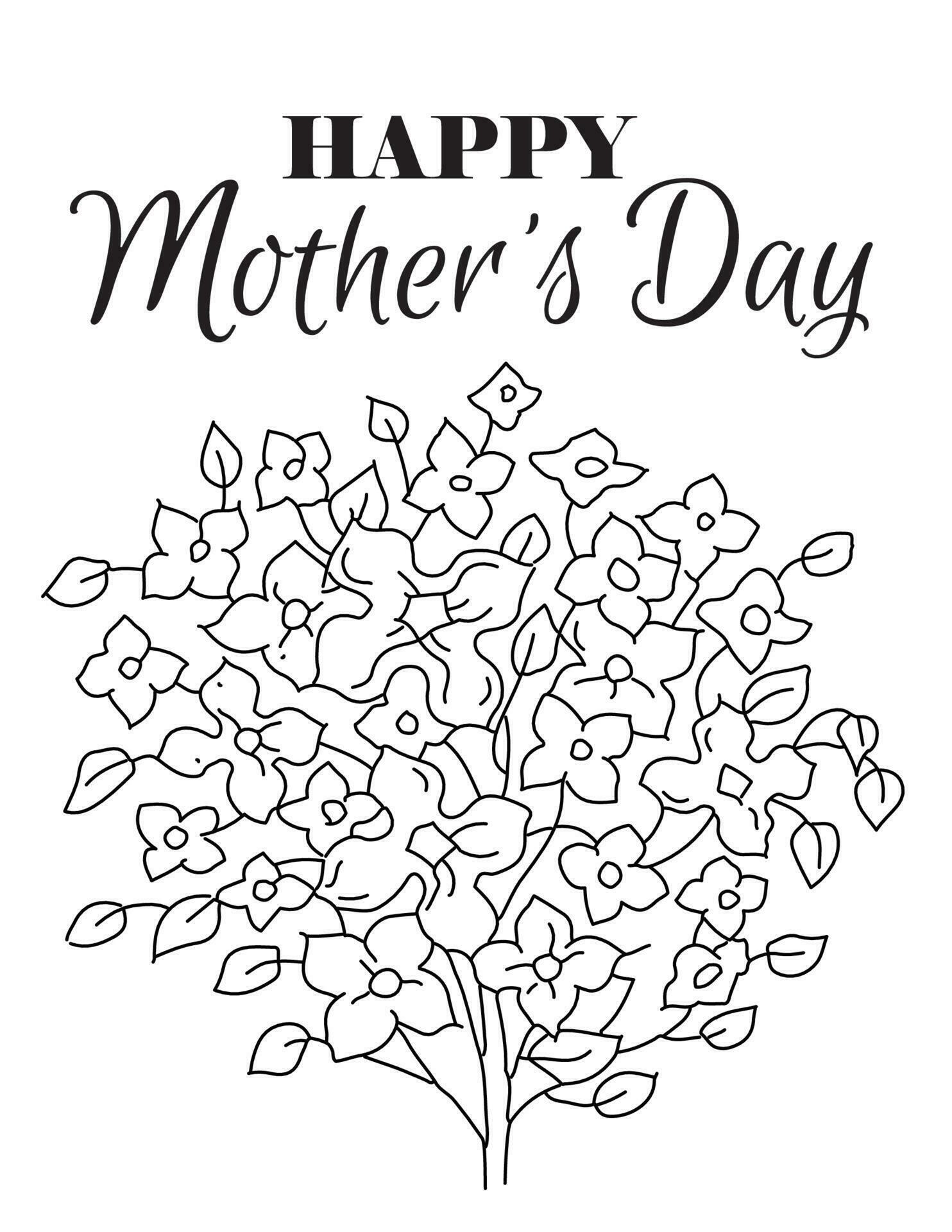 Happy Mother's day. Hand drawn coloring pages for kids and adults ...