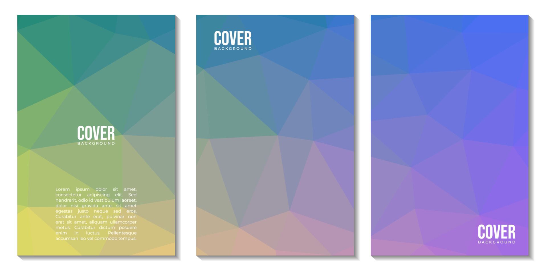 Set Of Covers Geometric Abstract Colorful Gradient Background Vector