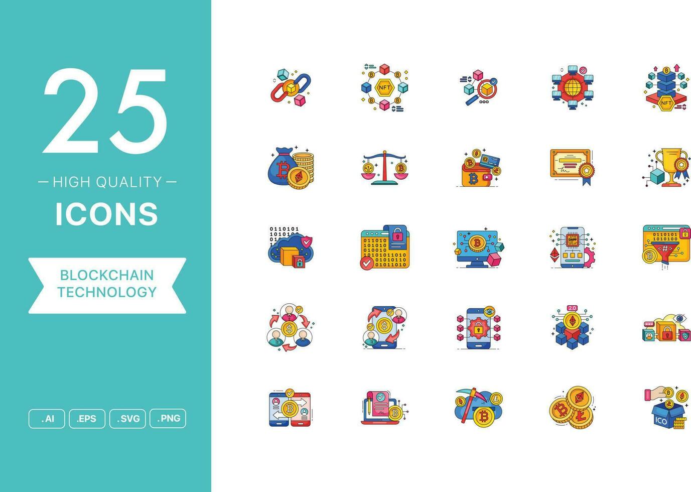 Vector set of Blockchain icons 23424901 Vector Art at Vecteezy