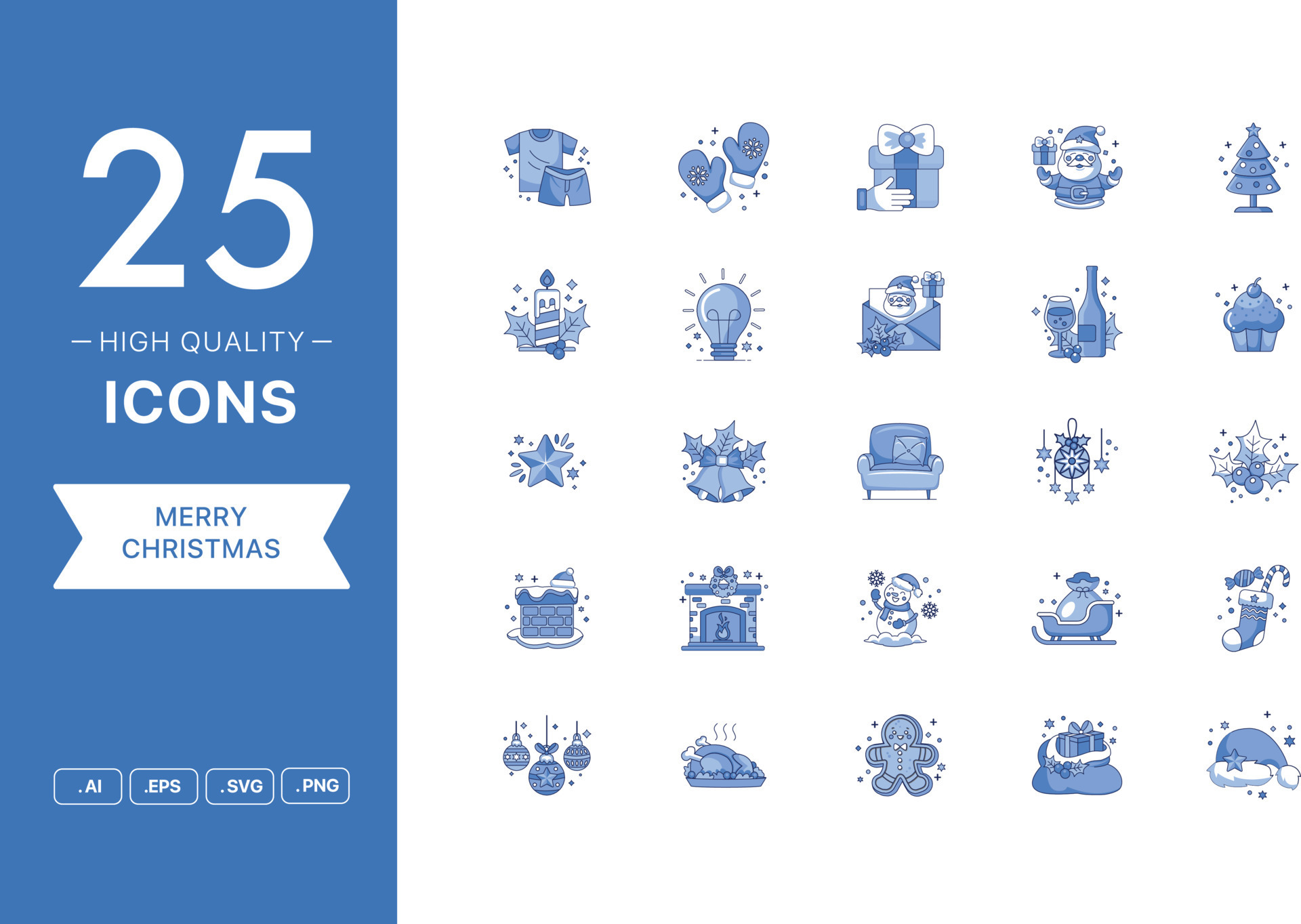 Vector set of Merry Christmas icons 23424912 Vector Art at Vecteezy