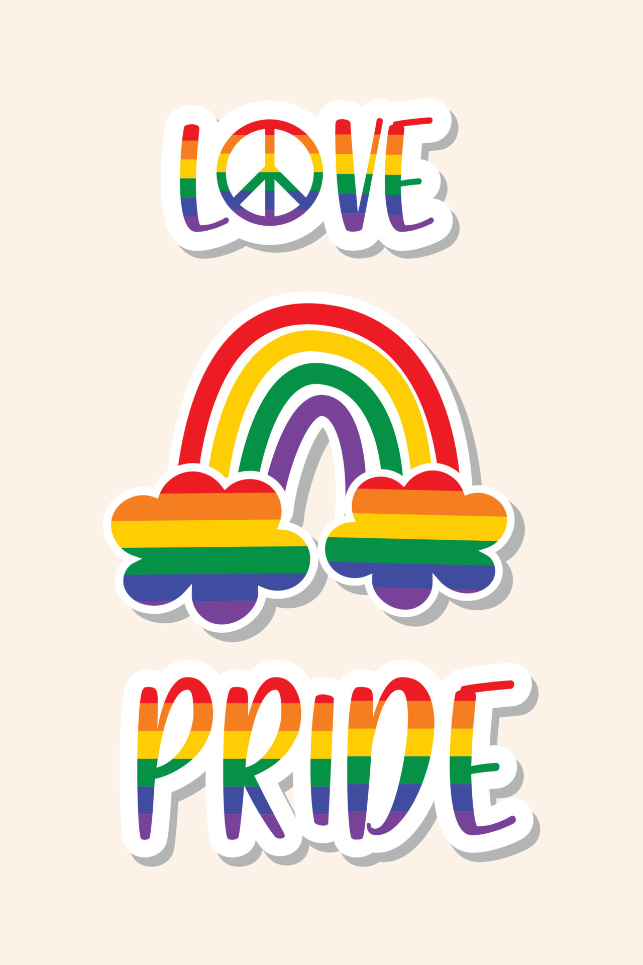 Set of LGBT Pride. Human rights and tolerance. LGBT sticker set ...