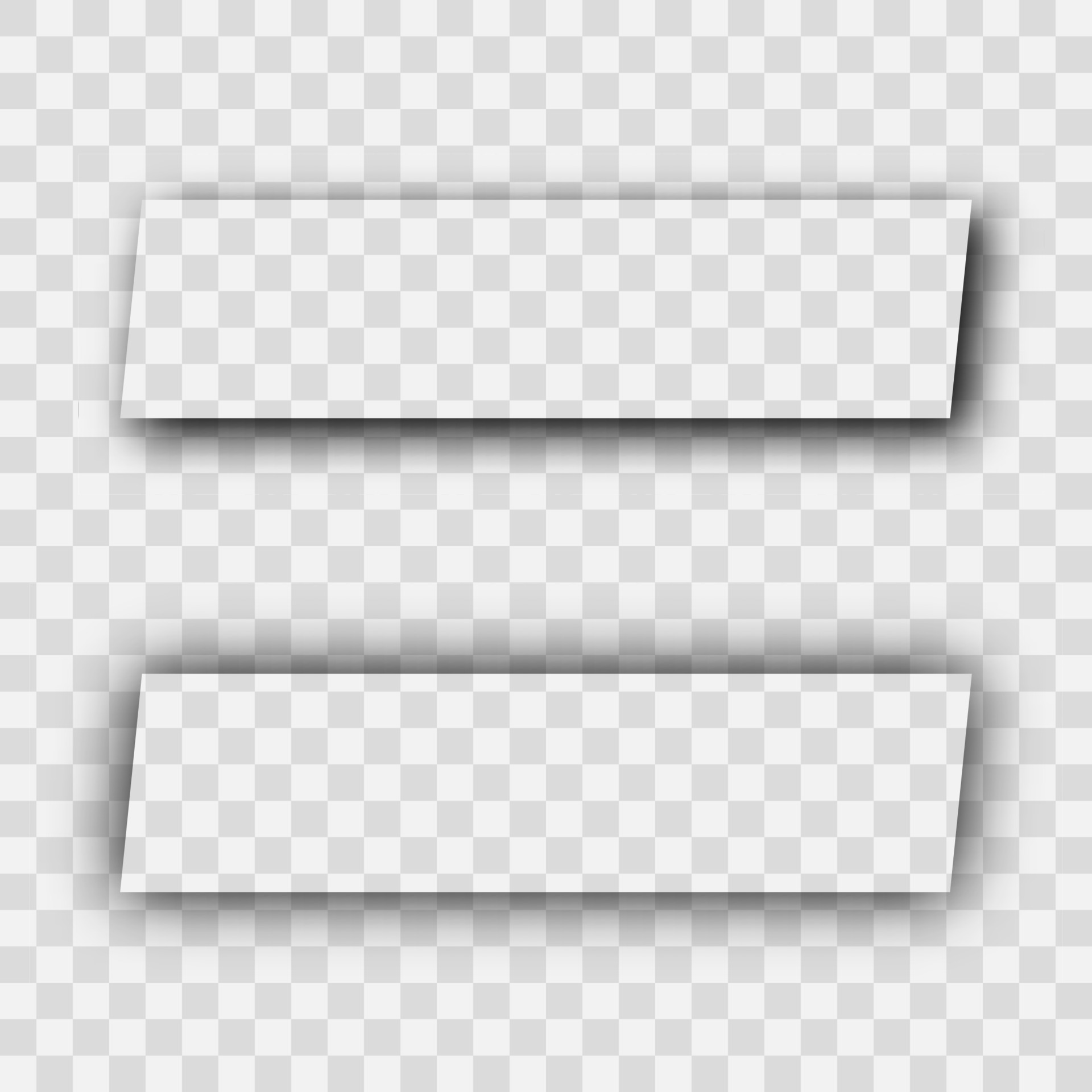 Dark Realistic Shadow Set Of Two Rectangles With Rounded Corners Shadows Isolated On Background