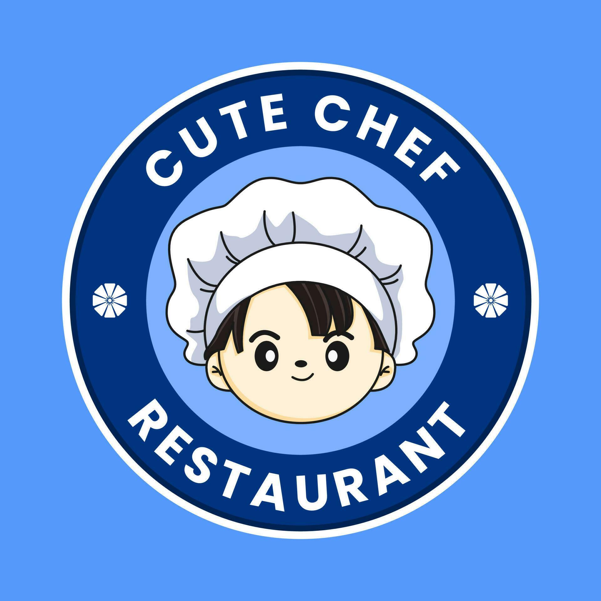 cute chef restaurant badge logo design 23427508 Vector Art at Vecteezy