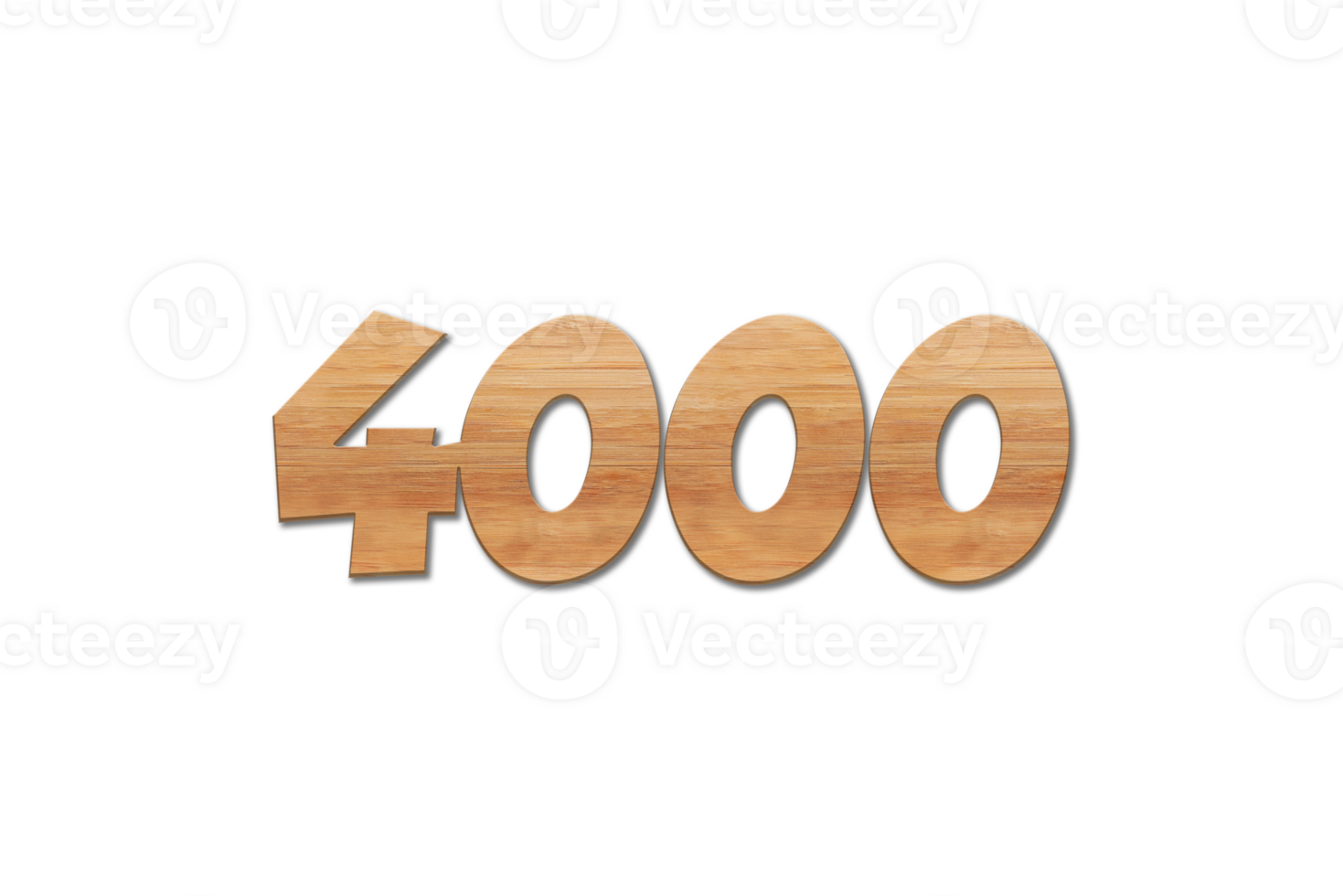 4000 les abonnés fête salutation nombre avec chêne bois conception 23428367 PNG