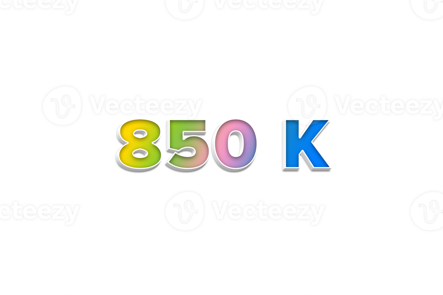 850 k subscribers celebration greeting Number 3d extrude with design 23428631 PNG