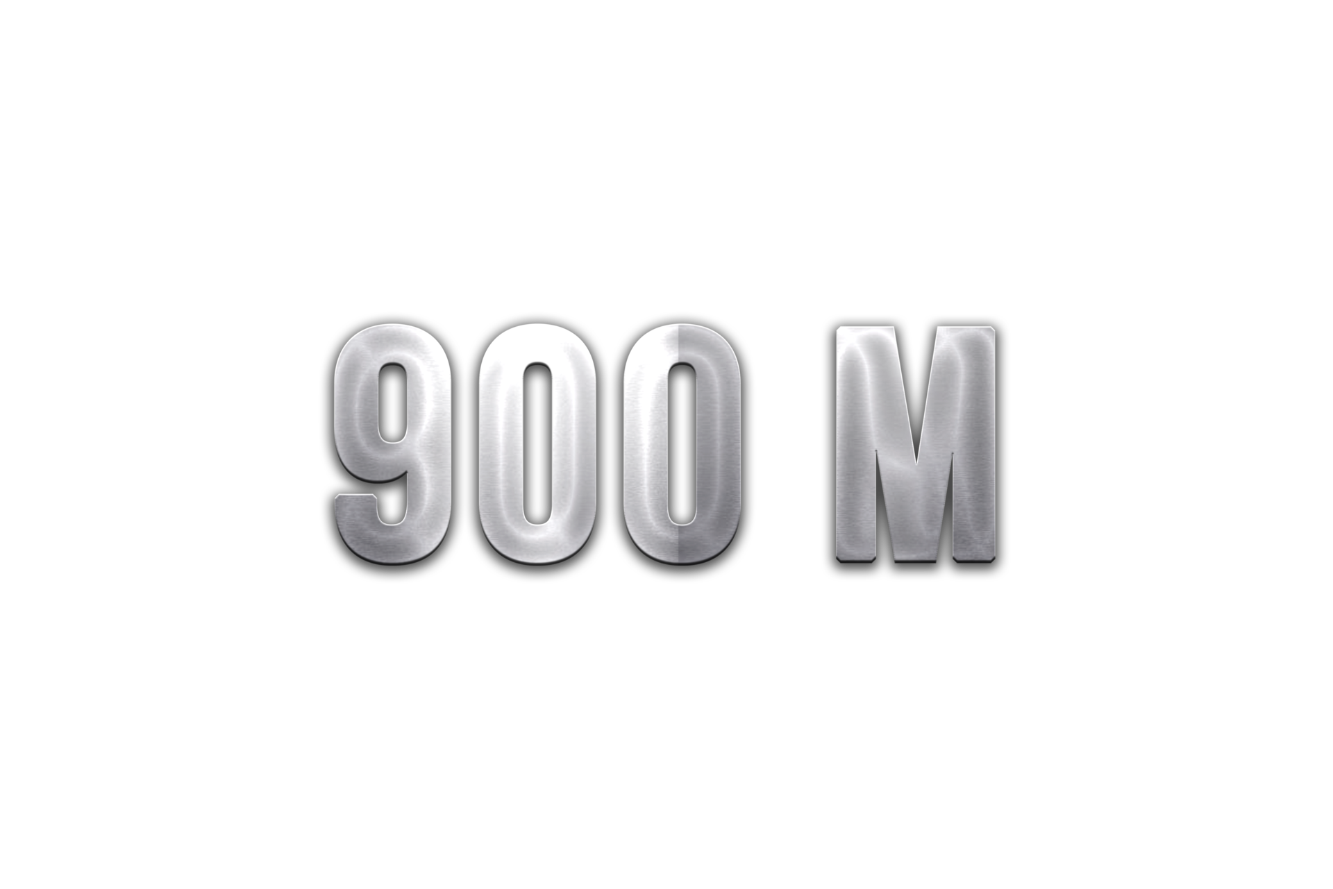 900 Million Subscribers Celebration Greeting Number With Steel Design