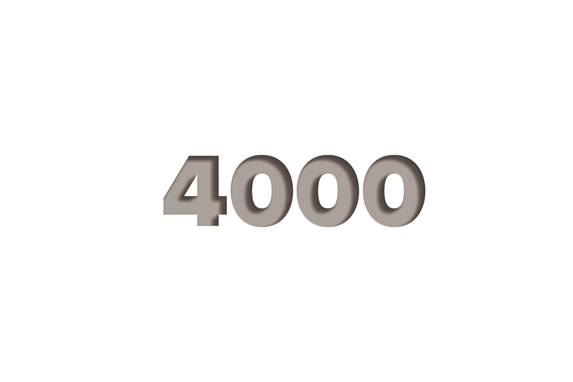 4000 subscribers celebration greeting Number with wooden engraved design 23428812 PNG
