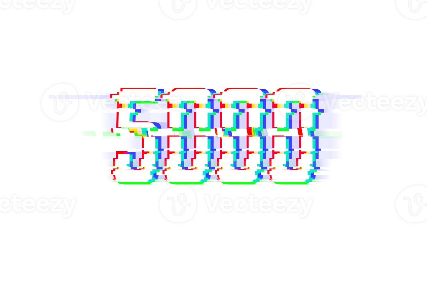 5000 subscribers celebration greeting Number with glitch design ... 5000 subscribers celebration greeting Number with glitch design ...