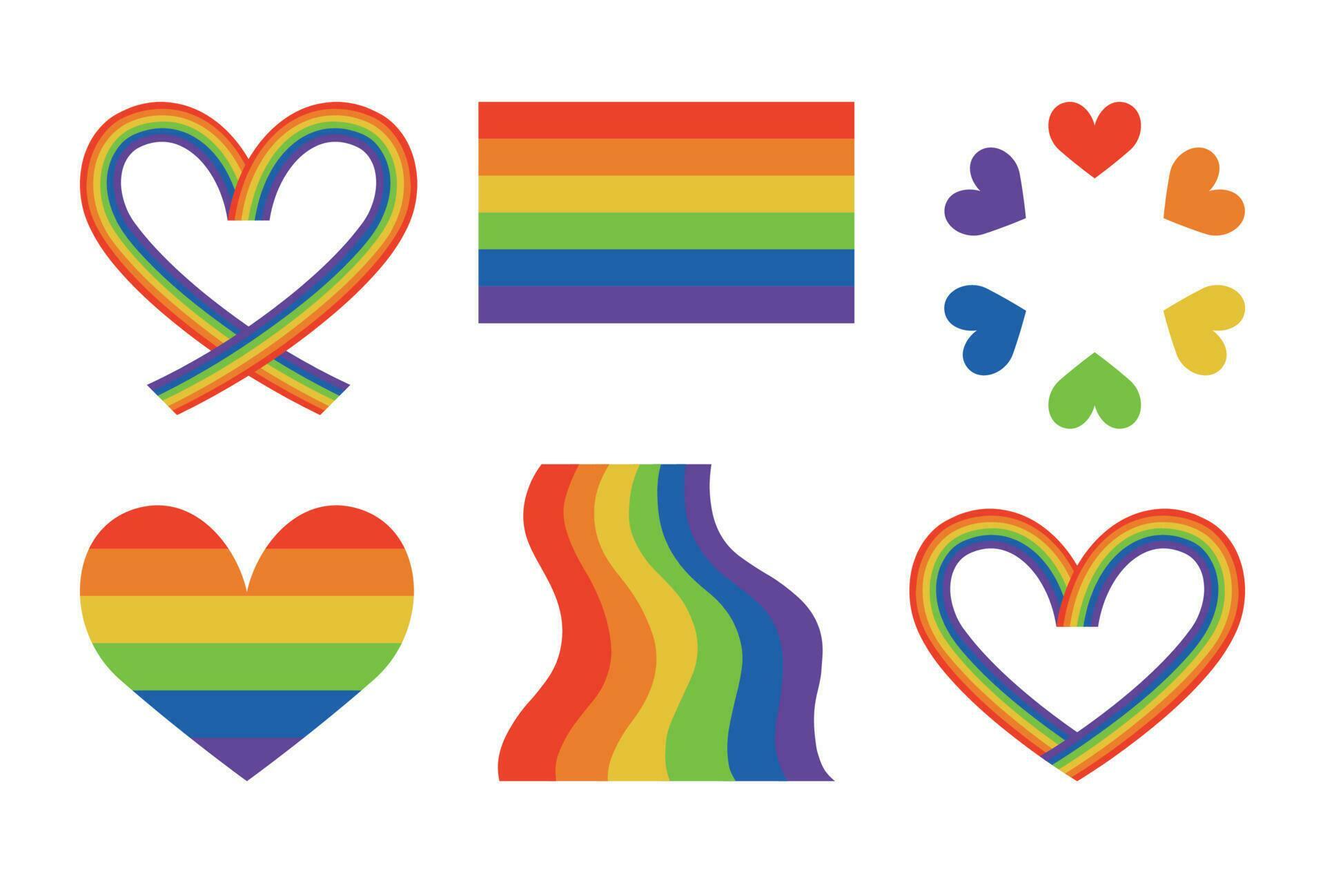 LGBT pride symbols set. Vector isolated illustration of LGBT elements ...