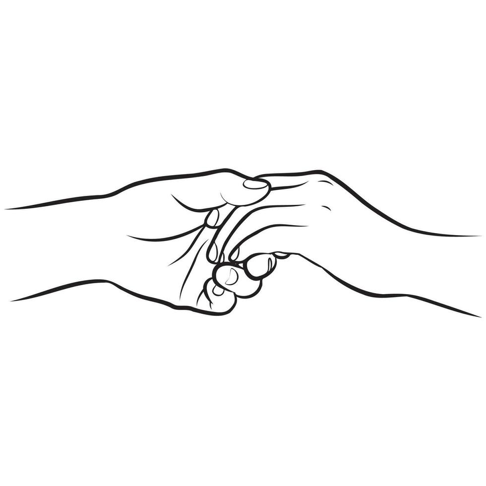 Couple Holding Hands Line Drawing 23429776 Vector Art At Vecteezy