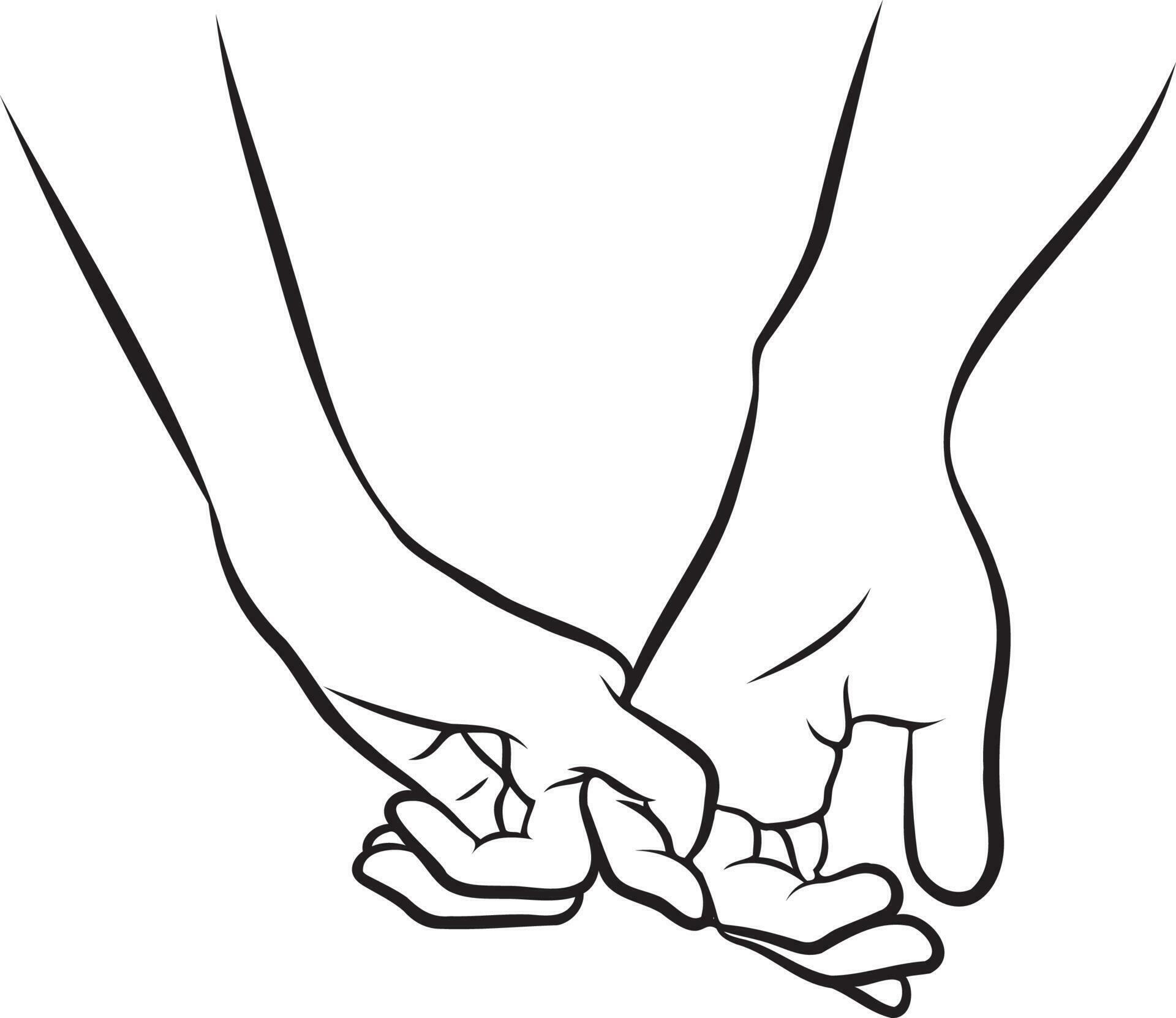 Couple Holding Hands Line Drawing. 23429778 Vector Art at Vecteezy