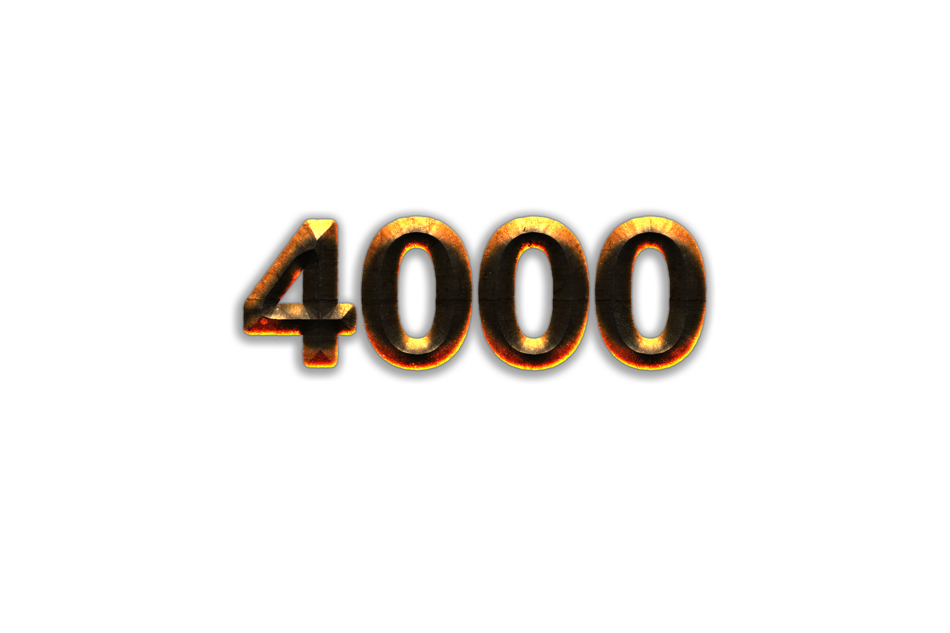 4000 subscribers celebration greeting Number with hot iron design 23430416 PNG