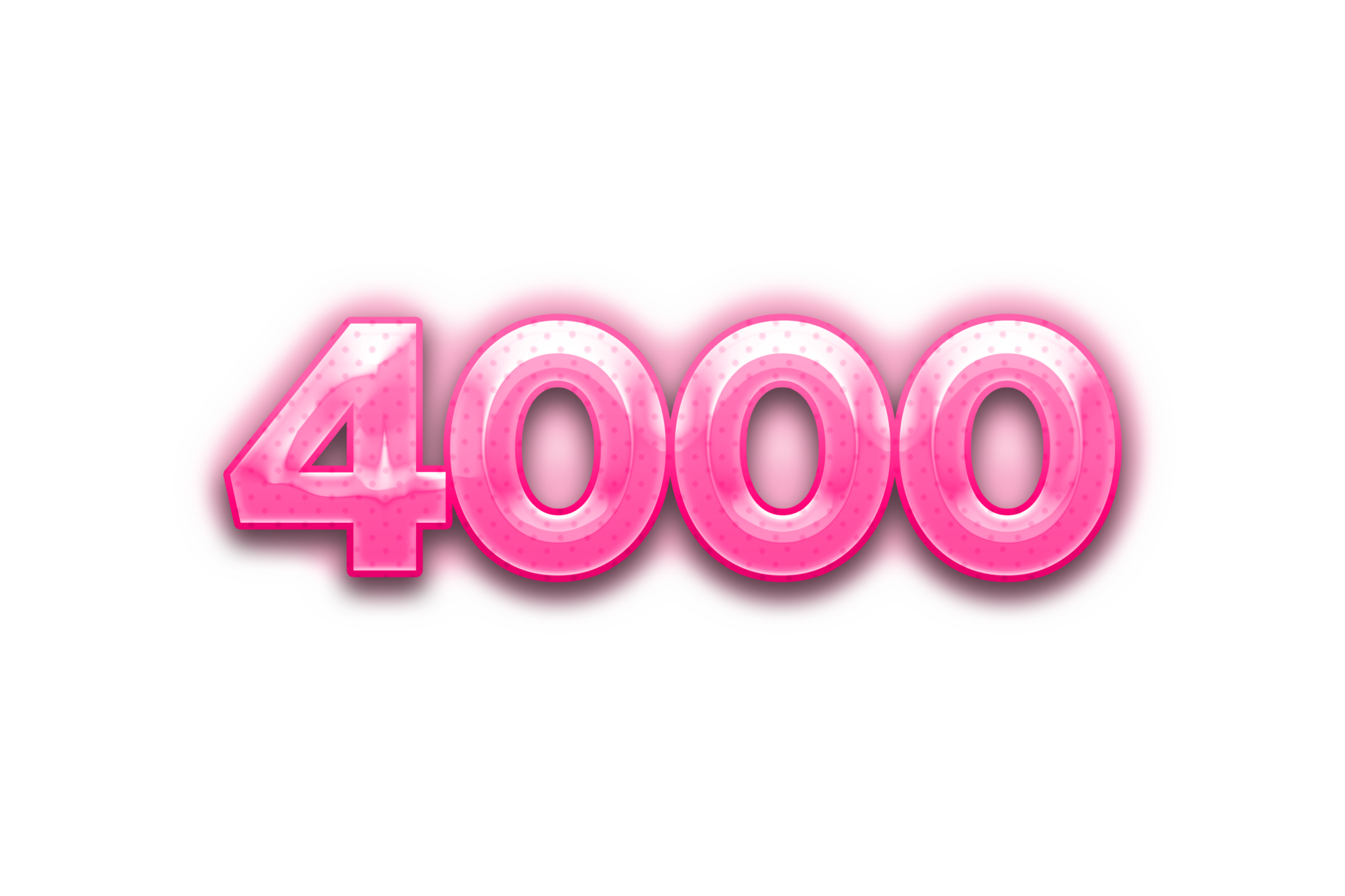 4000 subscribers celebration greeting Number with pink design 23430517 PNG