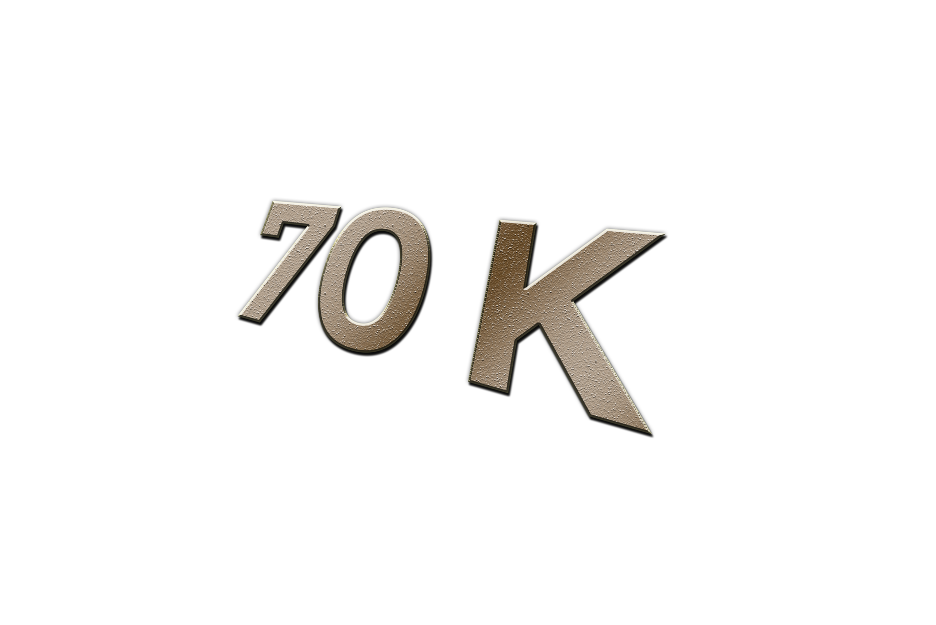 70 Million Subscribers Celebration Greeting Number With Metal Design