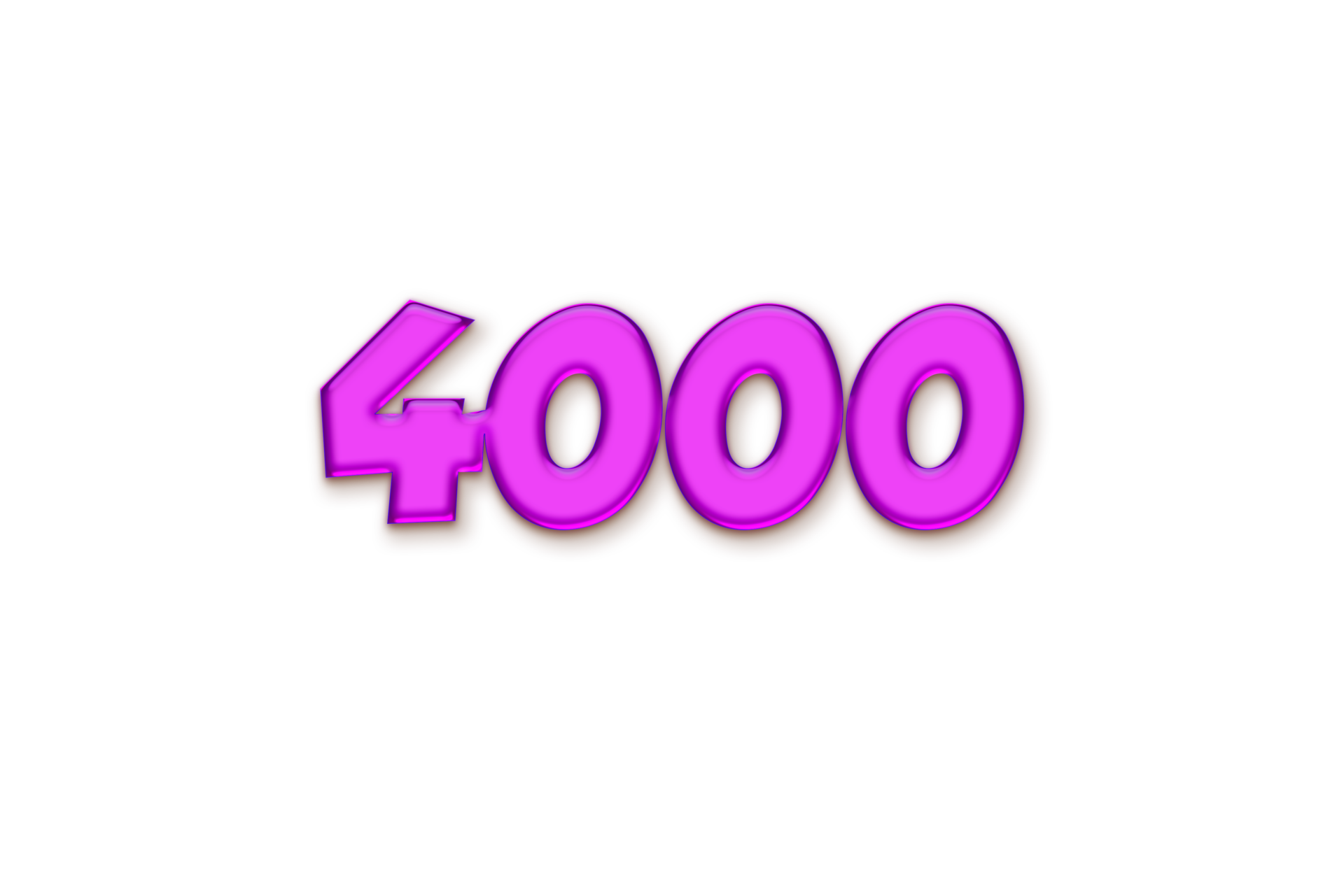 4000 subscribers celebration greeting Number with liquid design 23430591 PNG