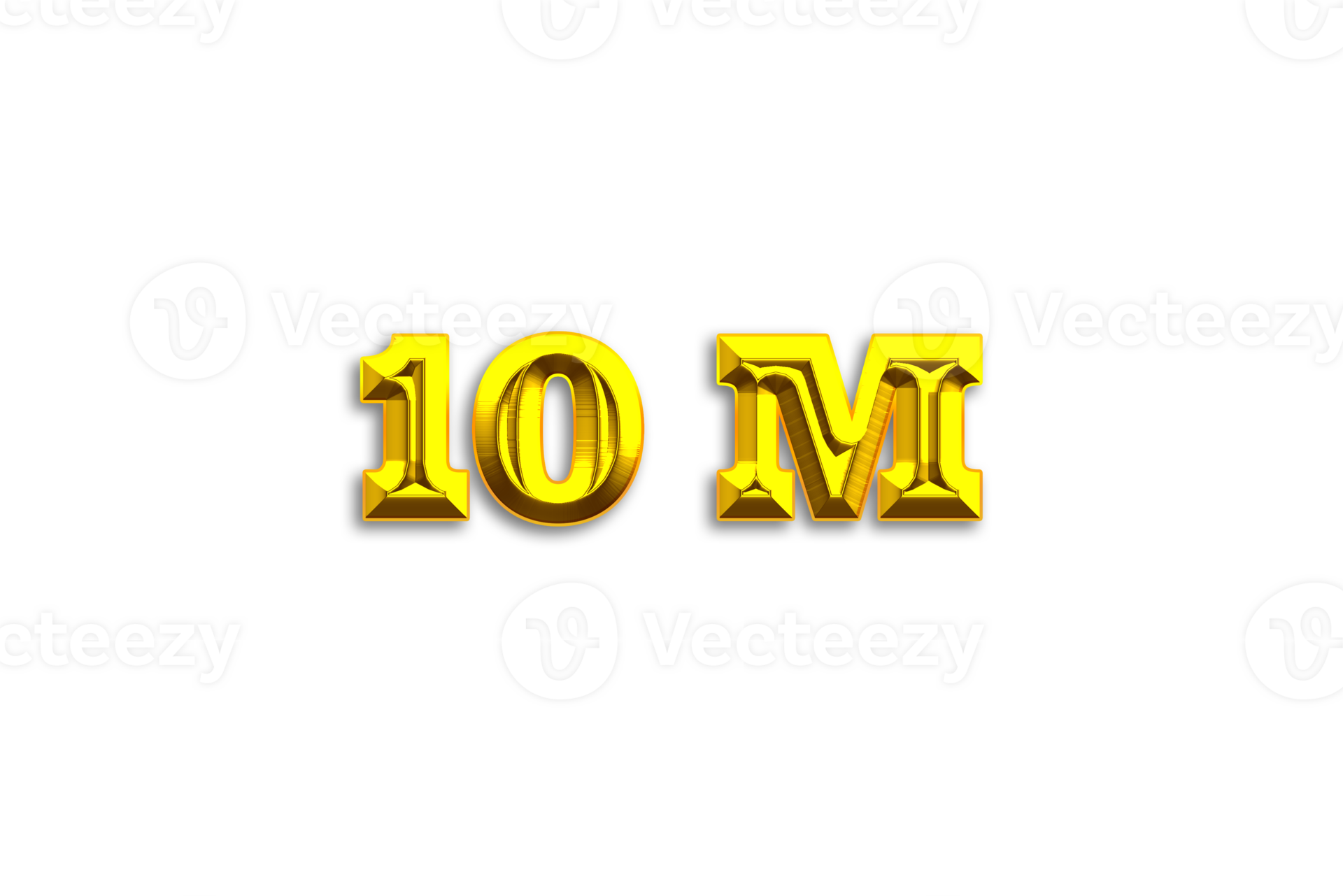 10 million subscribers celebration greeting Number with gold design 23430862 PNG