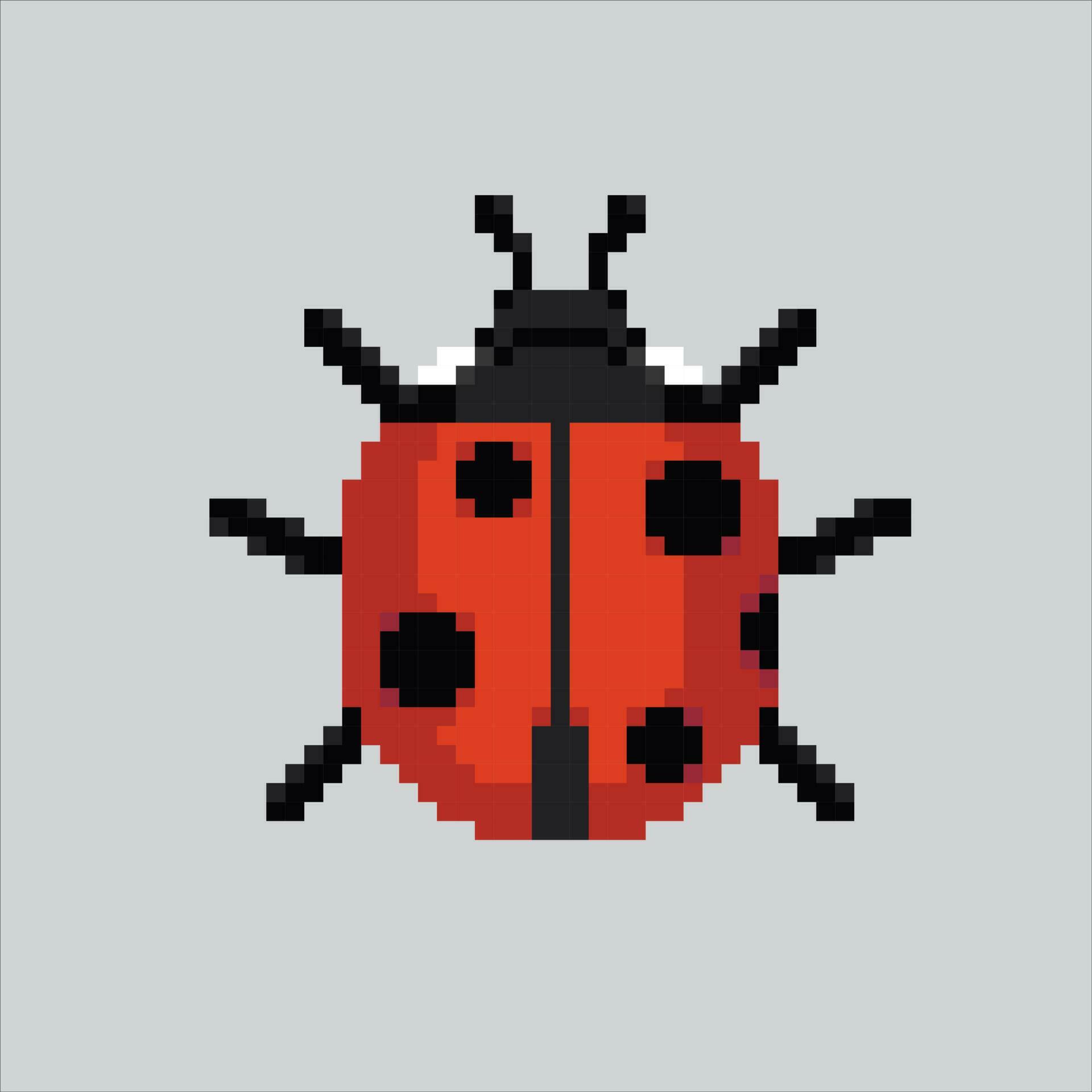 pixel art lady bug. Cute Lady Bug for university and school pixelated design for logo, web ...