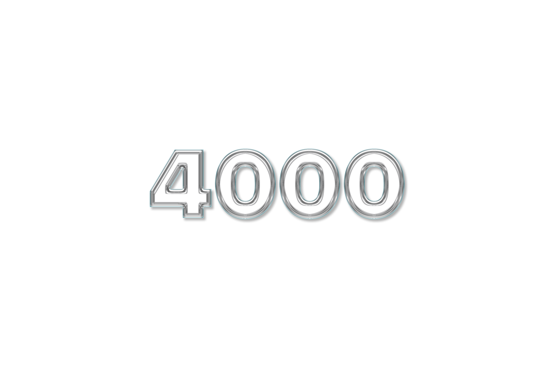 4000 subscribers celebration greeting Number with glass design 23431182 PNG