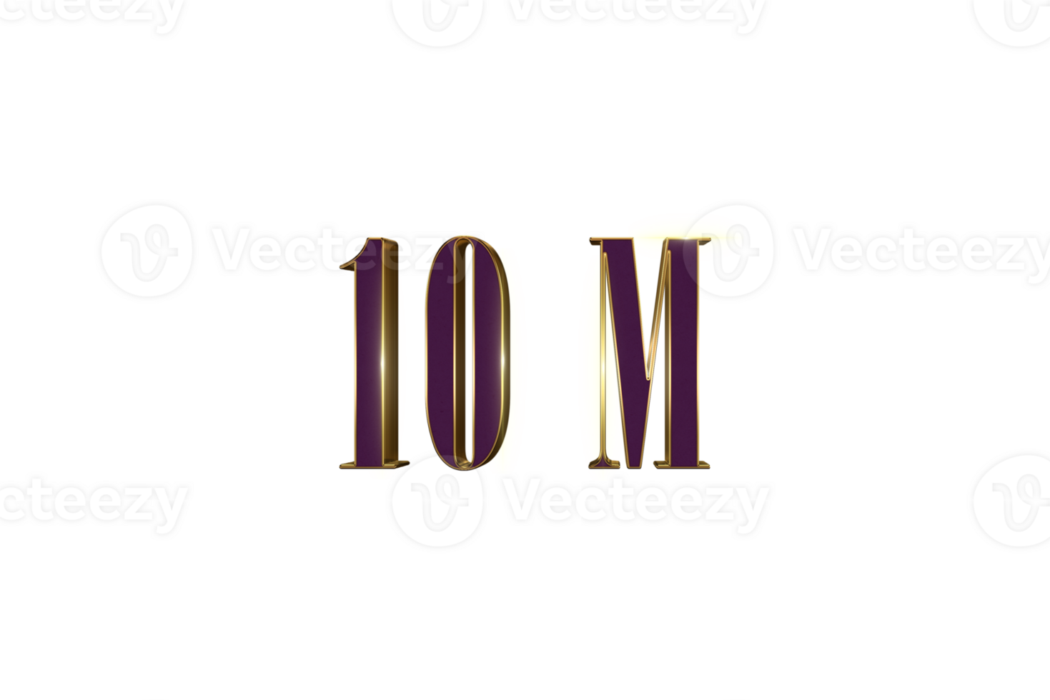 10 million subscribers celebration greeting Number with luxury design 23432663 PNG