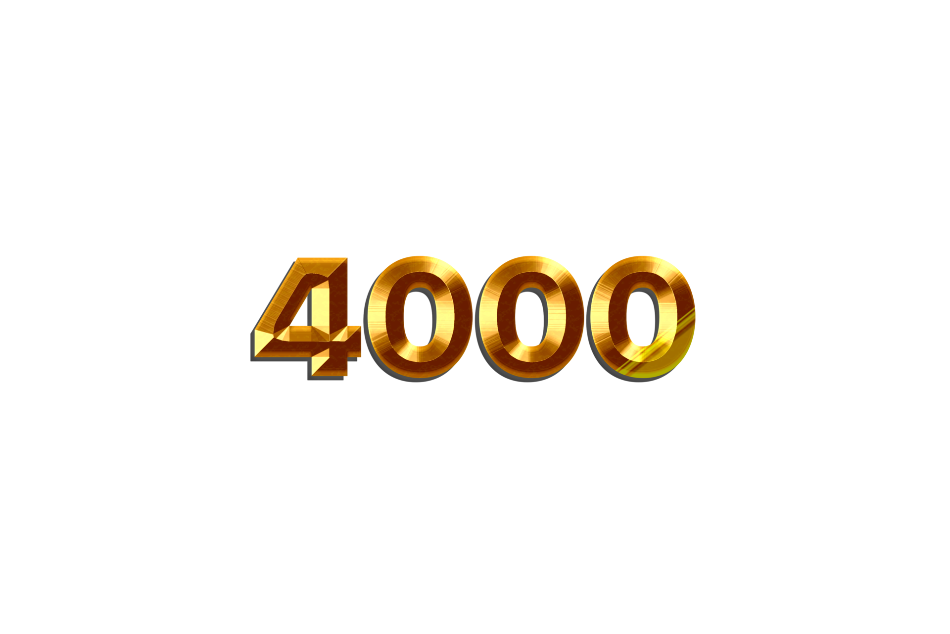 4000 subscribers celebration greeting Number with golden design 23432871 PNG