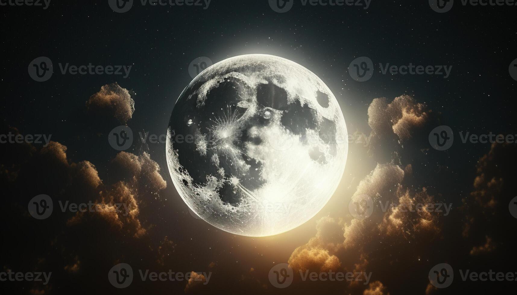 full moon shining, digital art illustration, 23433816 Stock Photo at Vecteezy