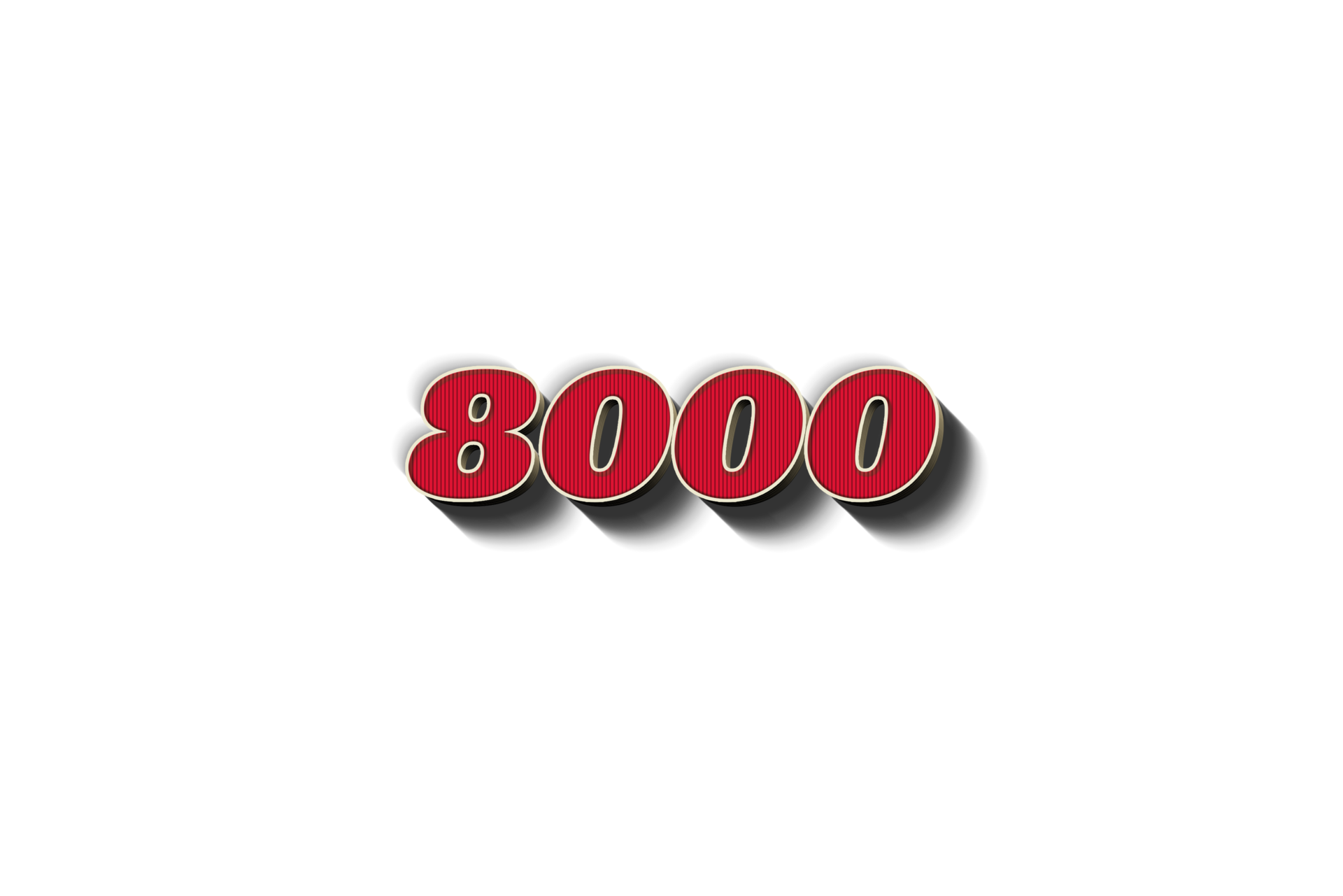 8000 subscribers celebration greeting Number rustic with design ...